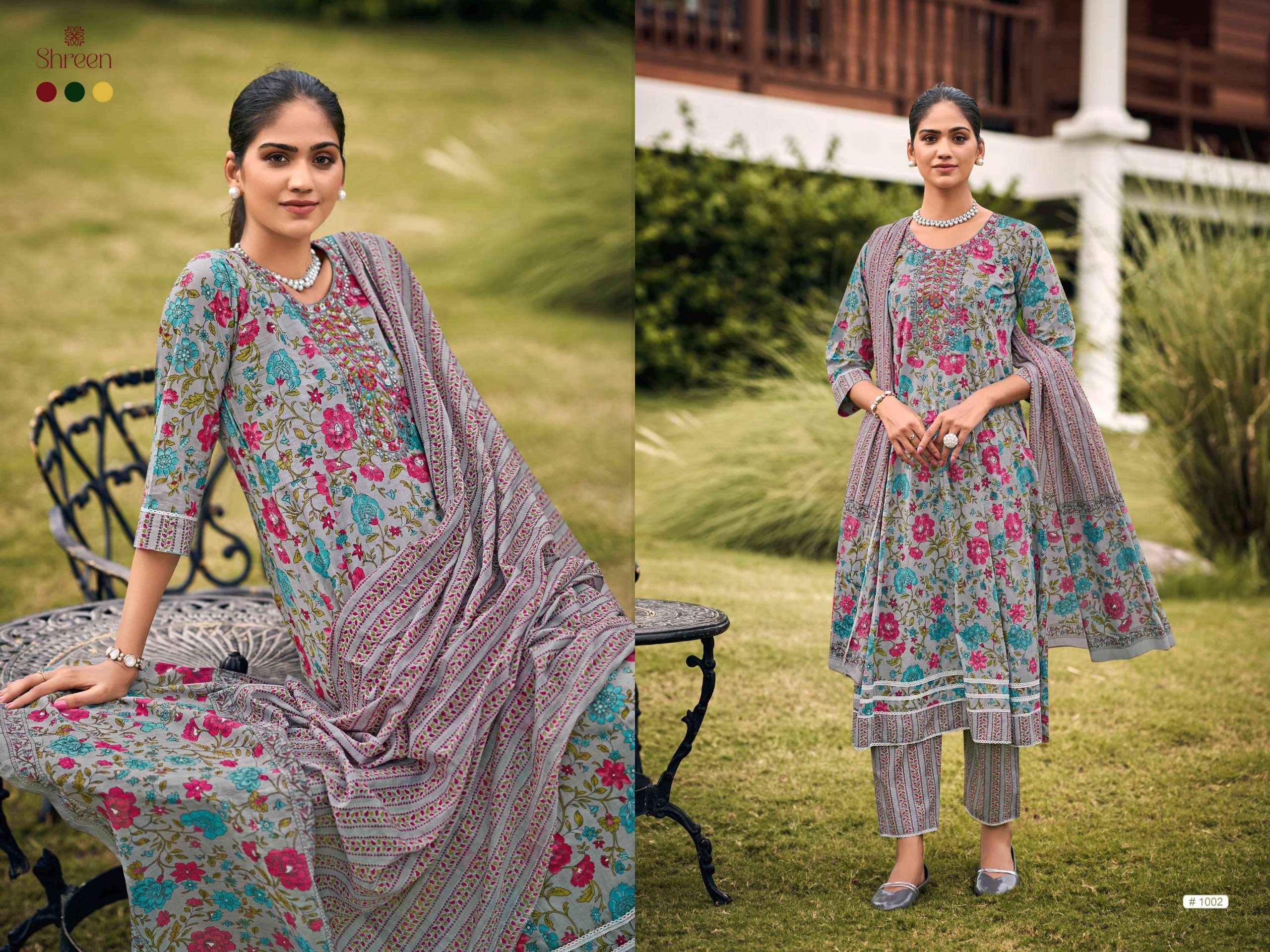 HINAYA GUN GUN VOL 1 COTTON PRINTED READYMADE SUITS WHOLESALER