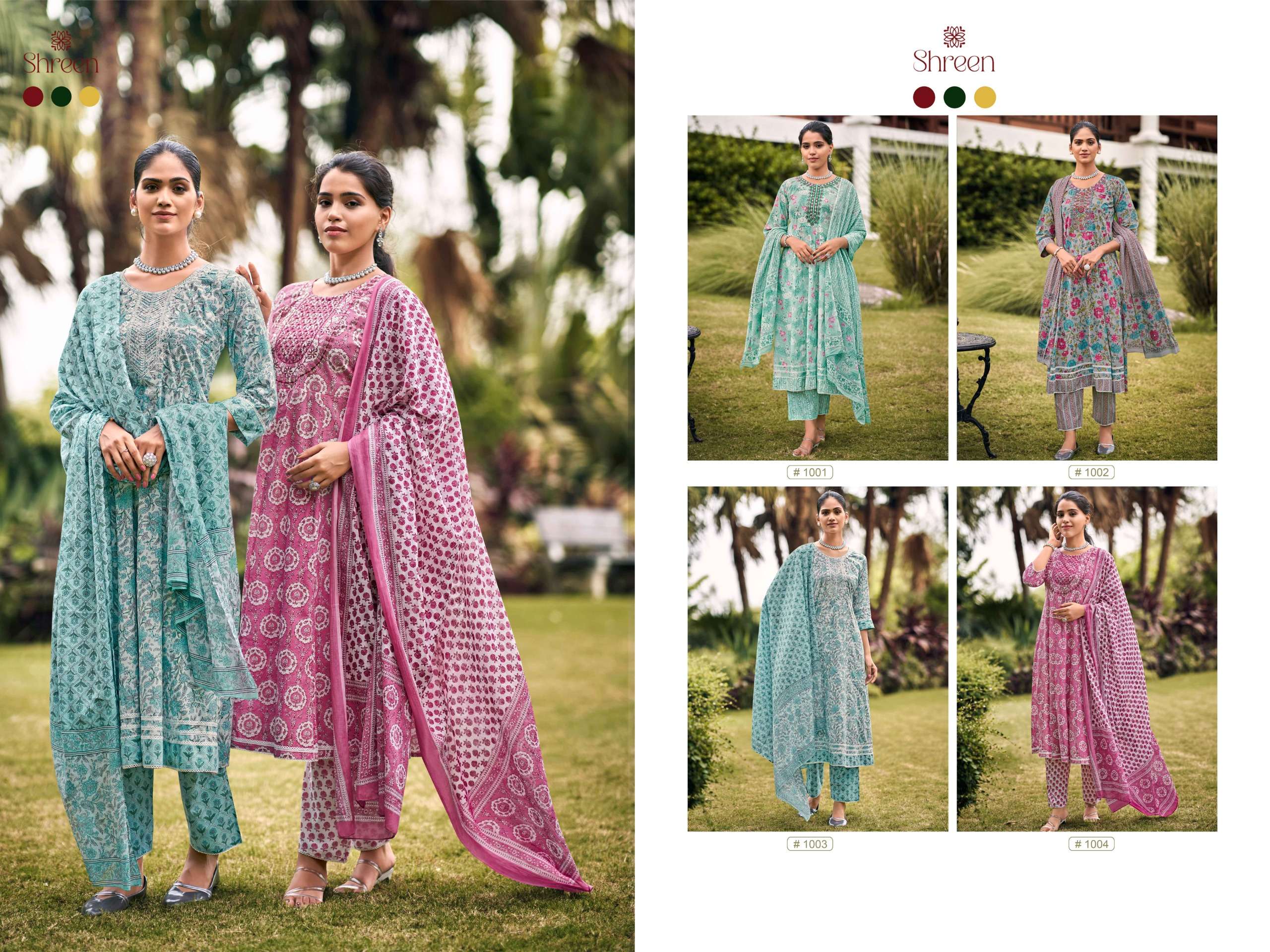 HINAYA GUN GUN VOL 1 COTTON PRINTED READYMADE SUITS WHOLESALER
