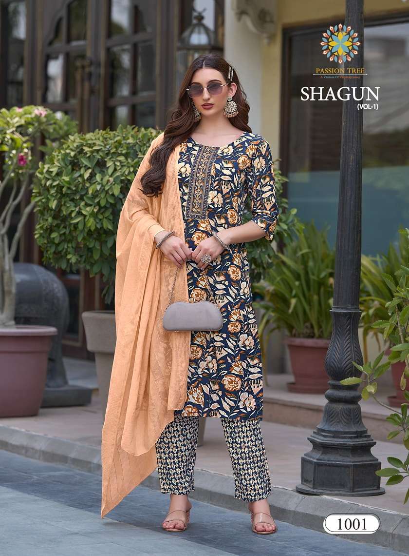 PASSION TREE SHAGUN VOL 1 COTTON PRINTED REGULAR WEAR SUITS SUPPLIER