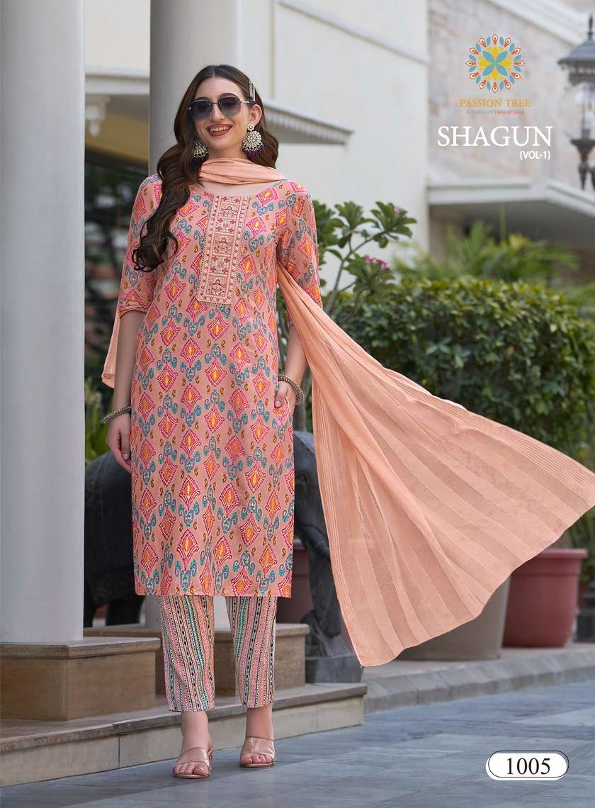 PASSION TREE SHAGUN VOL 1 COTTON PRINTED REGULAR WEAR SUITS SUPPLIER