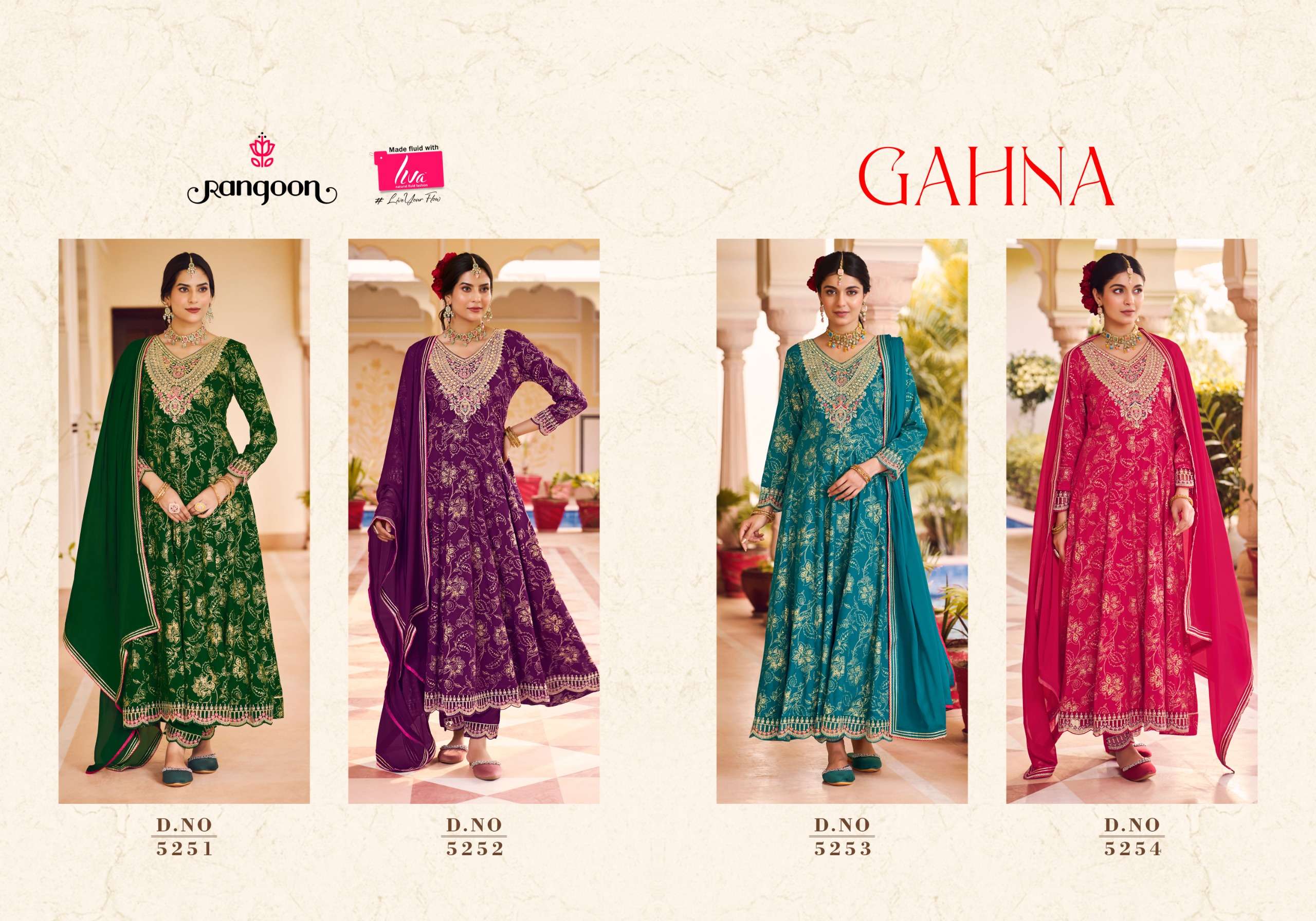 RANGOON DAHNA RAYON PRINTED READYMADE DESIGNER SUITS