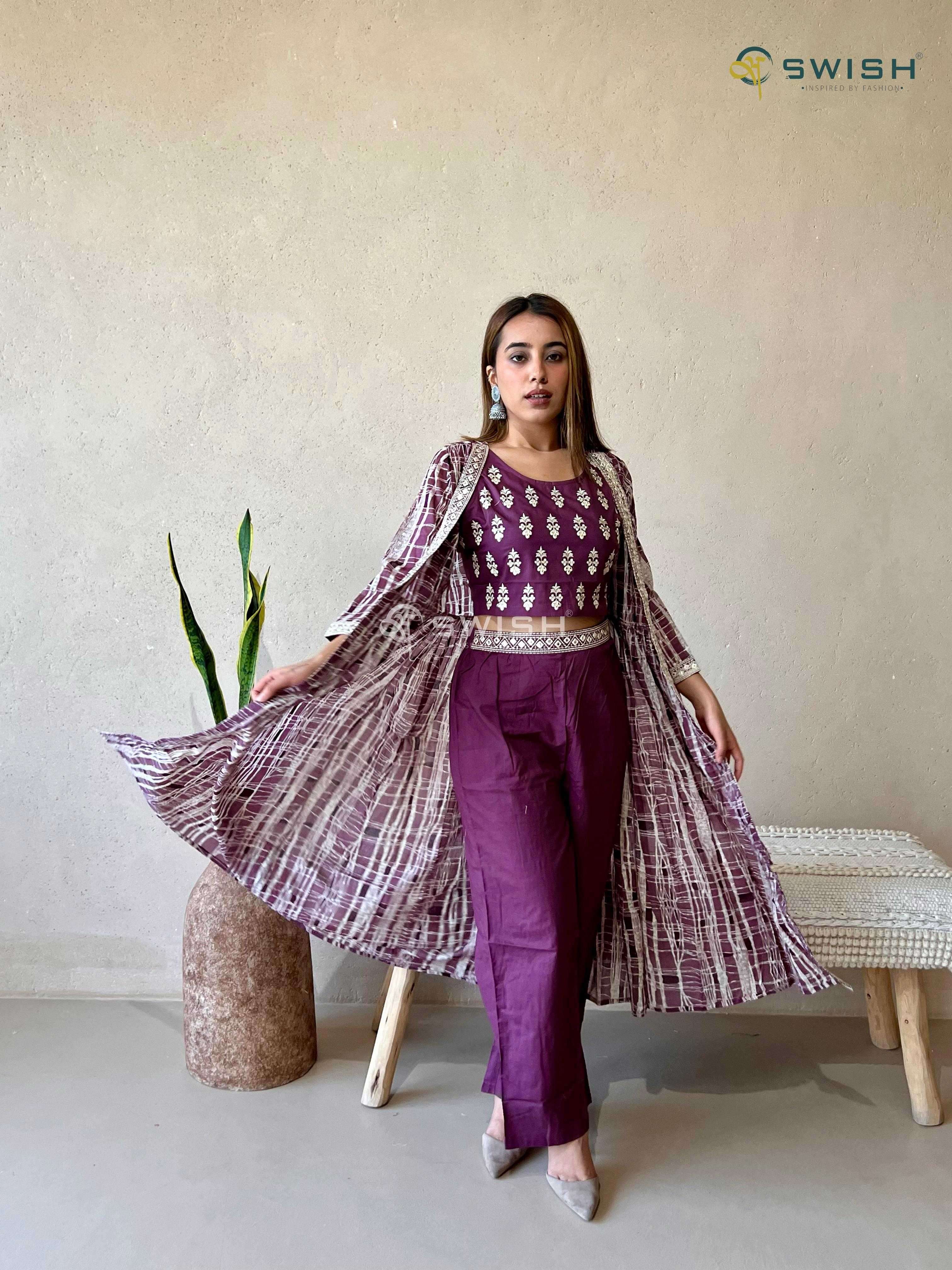 swish party wear stylish combo set readymade crop tops supplier