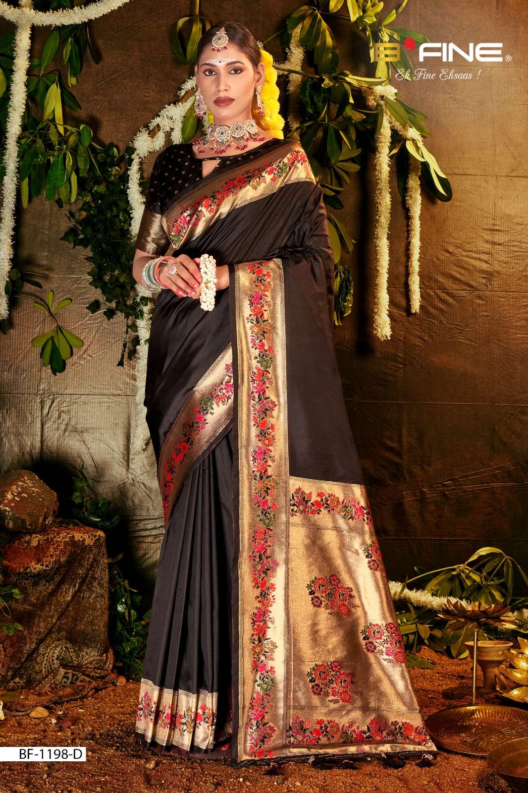 B FINE ANVAYA SILK WITH RICH LOOK PALLU DESIGN SAREE DEALER IN SURAT
