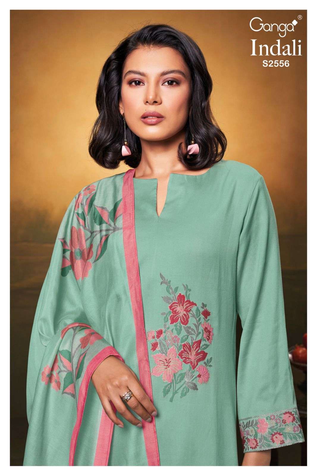 GANGA FASHION INDALI 2556 COTTON SILK FANCY DRESS MATERIAL SUPPLIER