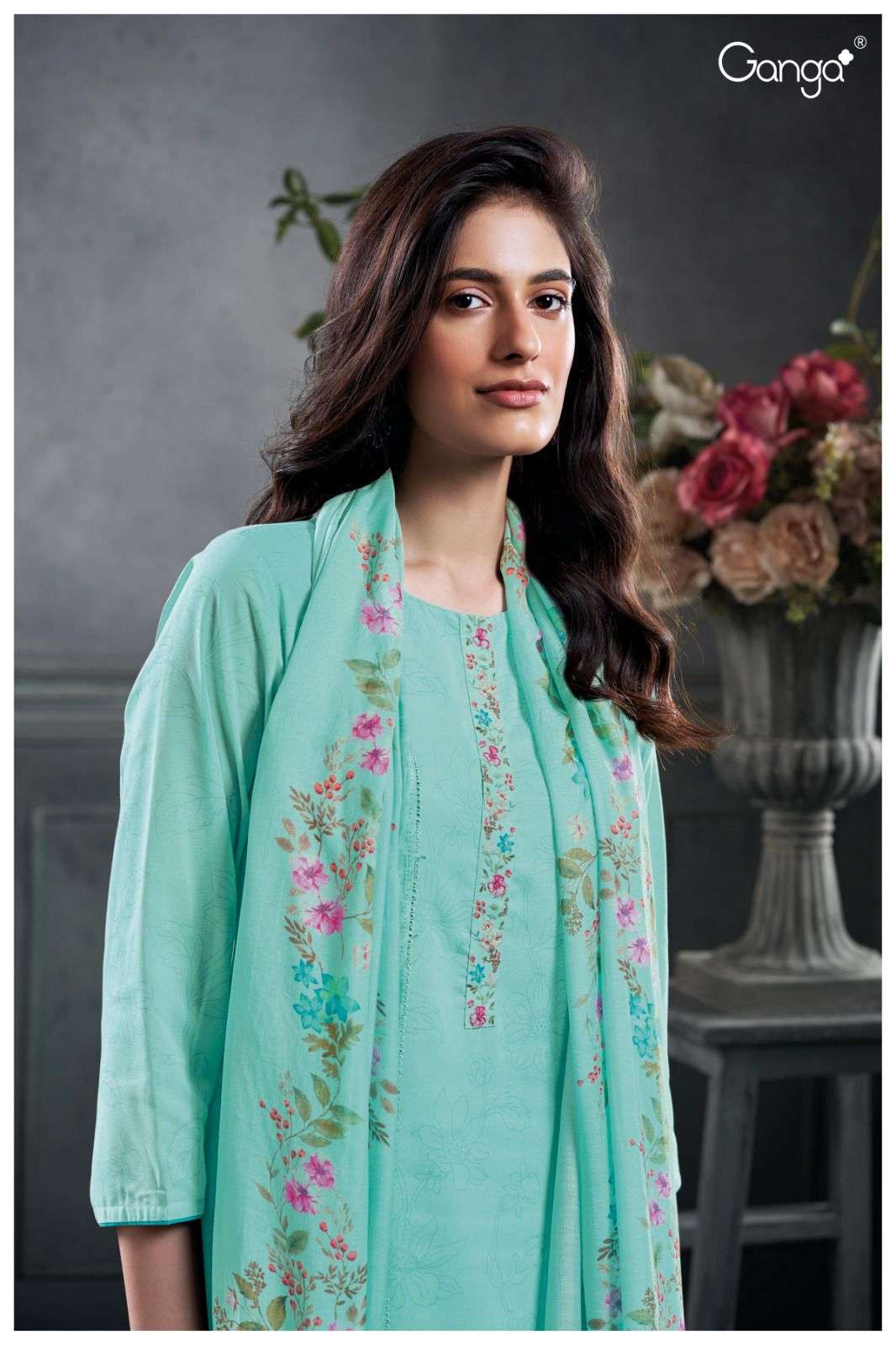 GANGA FASHION JUHANA 2764 COTTON FLOWER PRINTED CLASSI LOOK DRESS ...