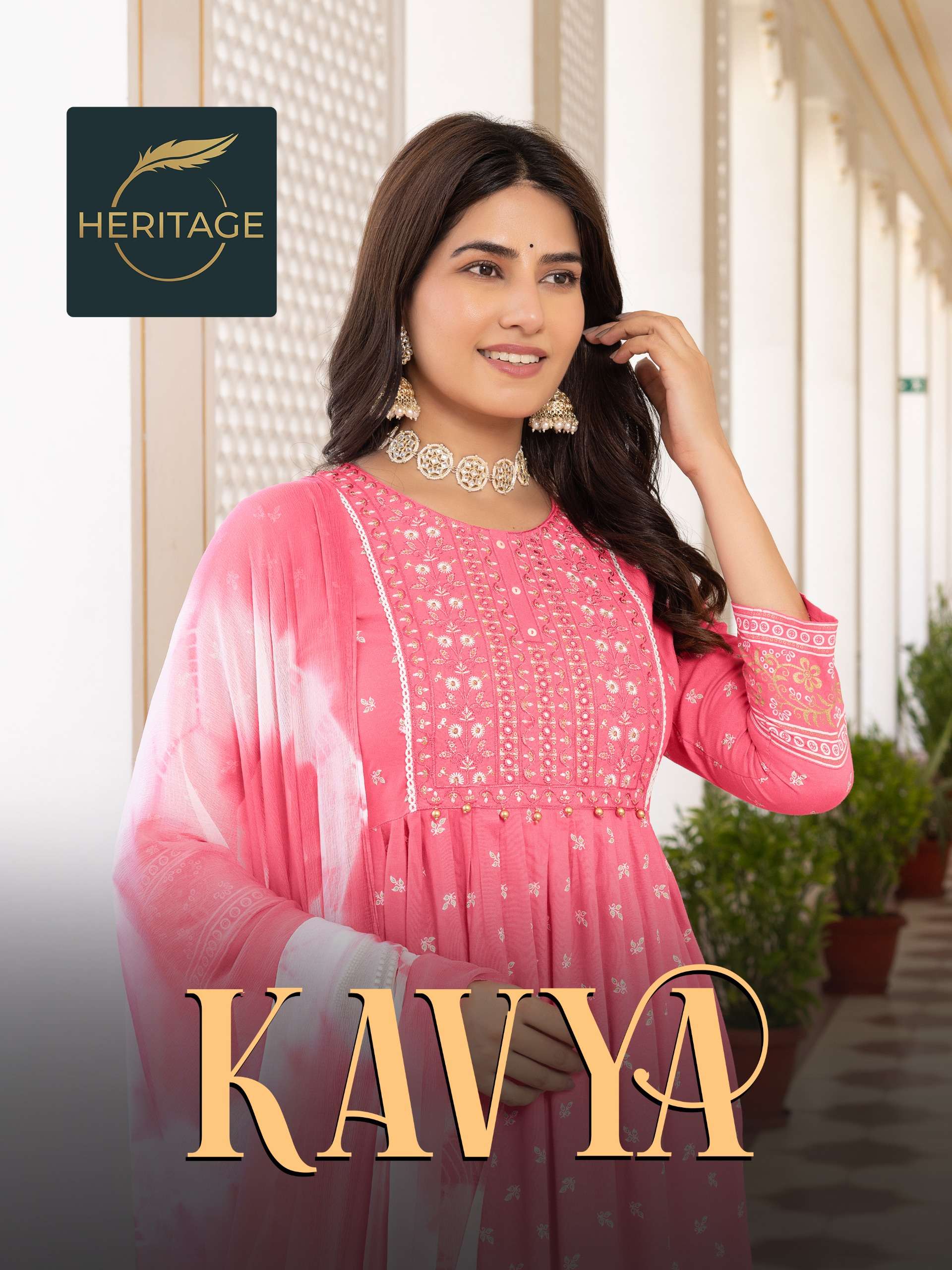 KAVYA HERITAGE RAYON WITH FANCY LOOK READYMADE SUITS SUPPLIER