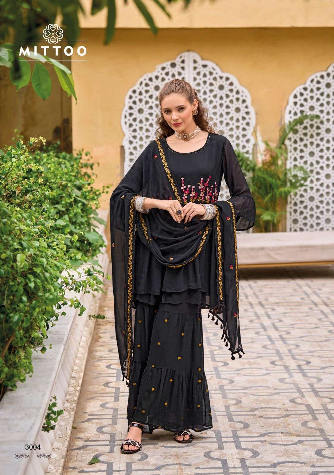 MITTOO FASHION SAJDA GEORGETTE WITH TRADITIONAL LOOK SHARARA COLLECTION