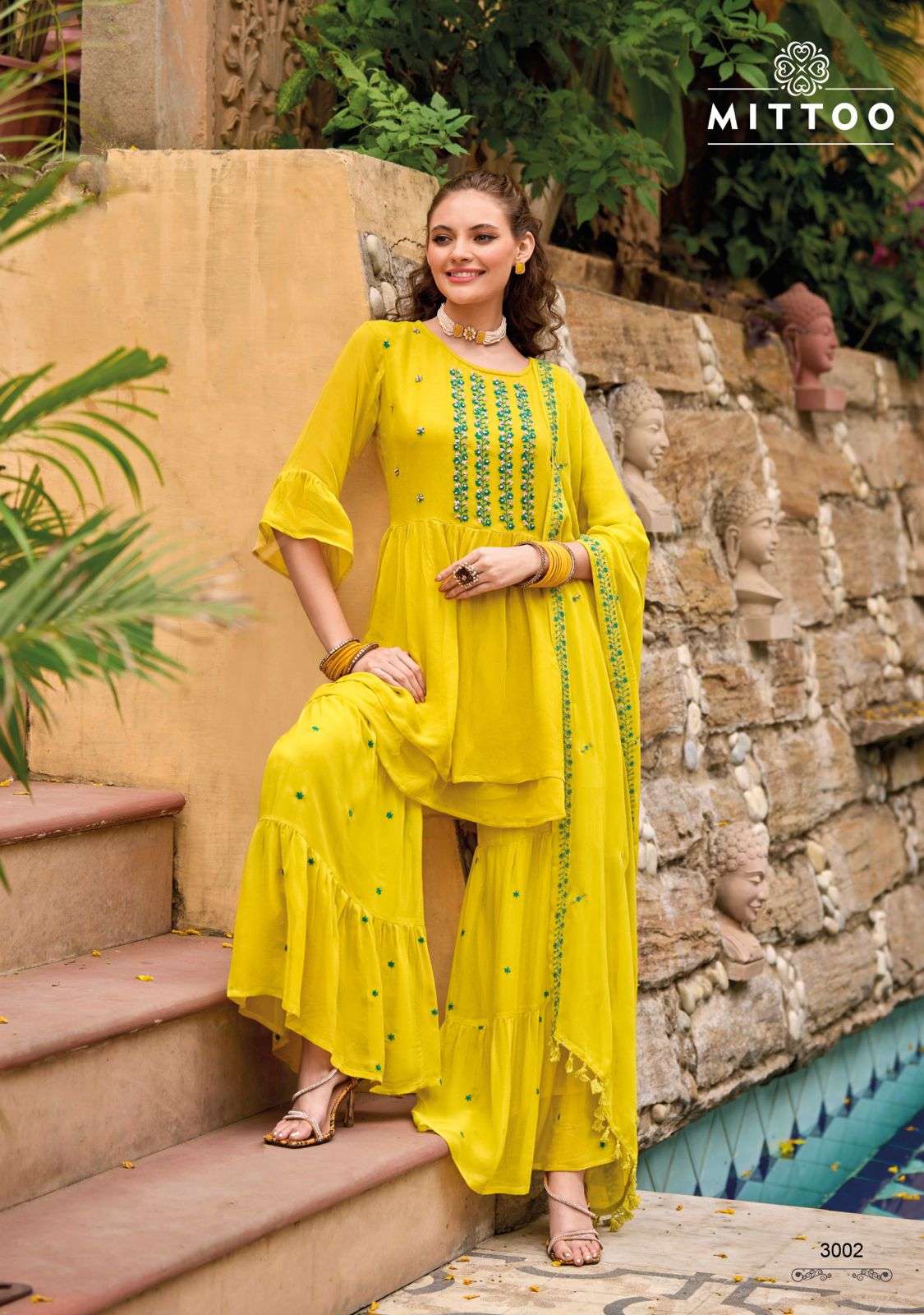 MITTOO FASHION SAJDA GEORGETTE WITH TRADITIONAL LOOK SHARARA COLLECTION