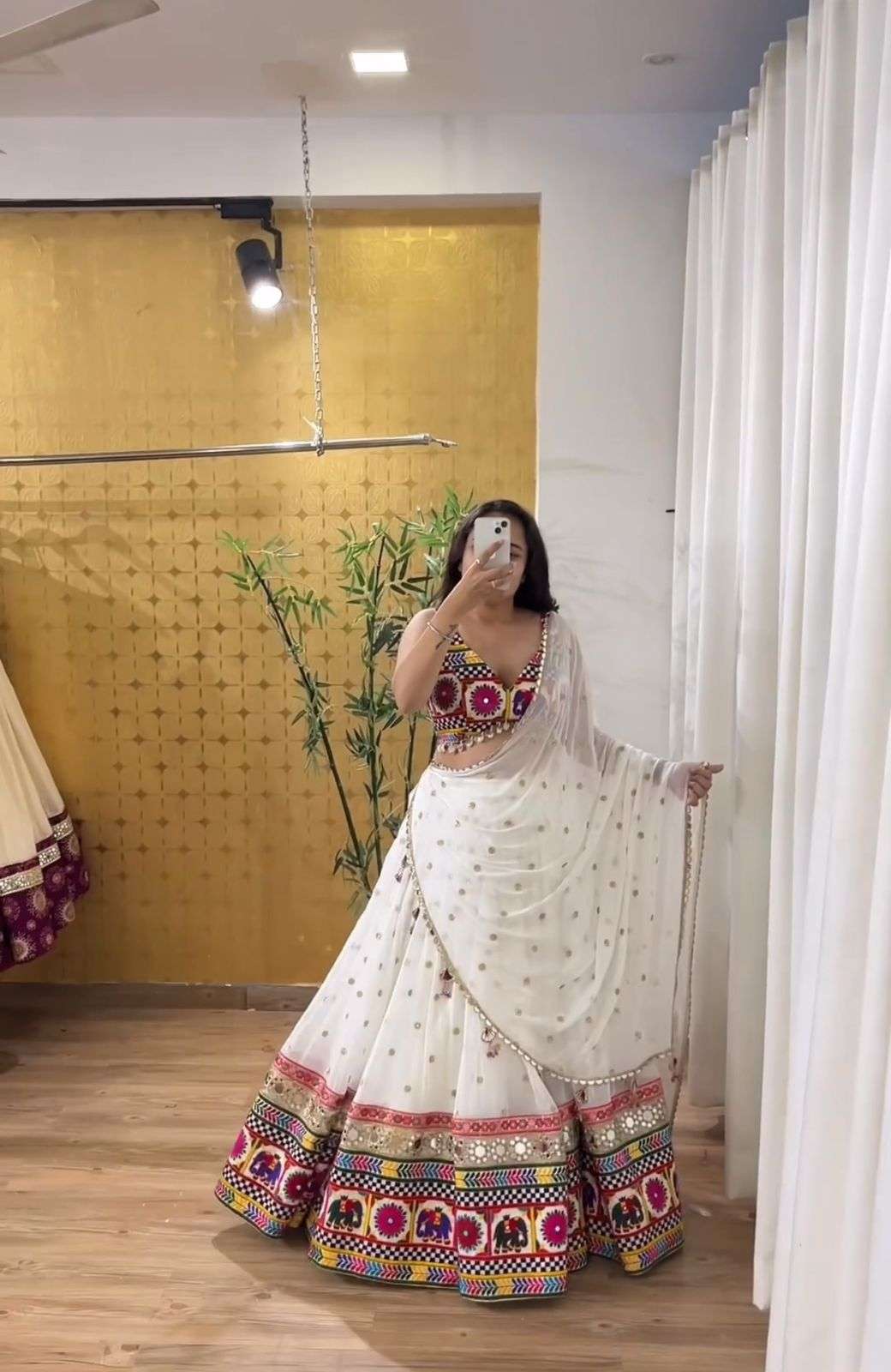 NAVRATRI SPECIAL TRADITIONAL GAMTHI WOTK READYMADE LEHENGA CHOLI ...