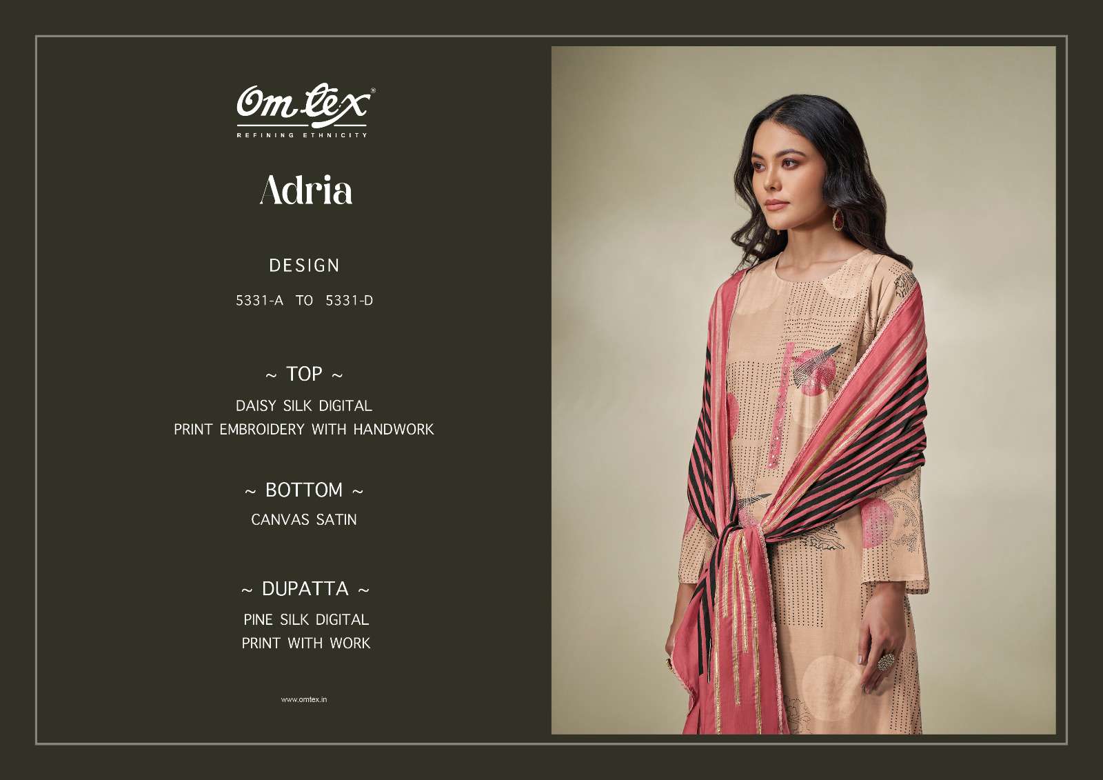 OM TEX ADRIA SILK WITH FANCY LOOK DRESS MATERIAL SUPPLIER IN SURAT