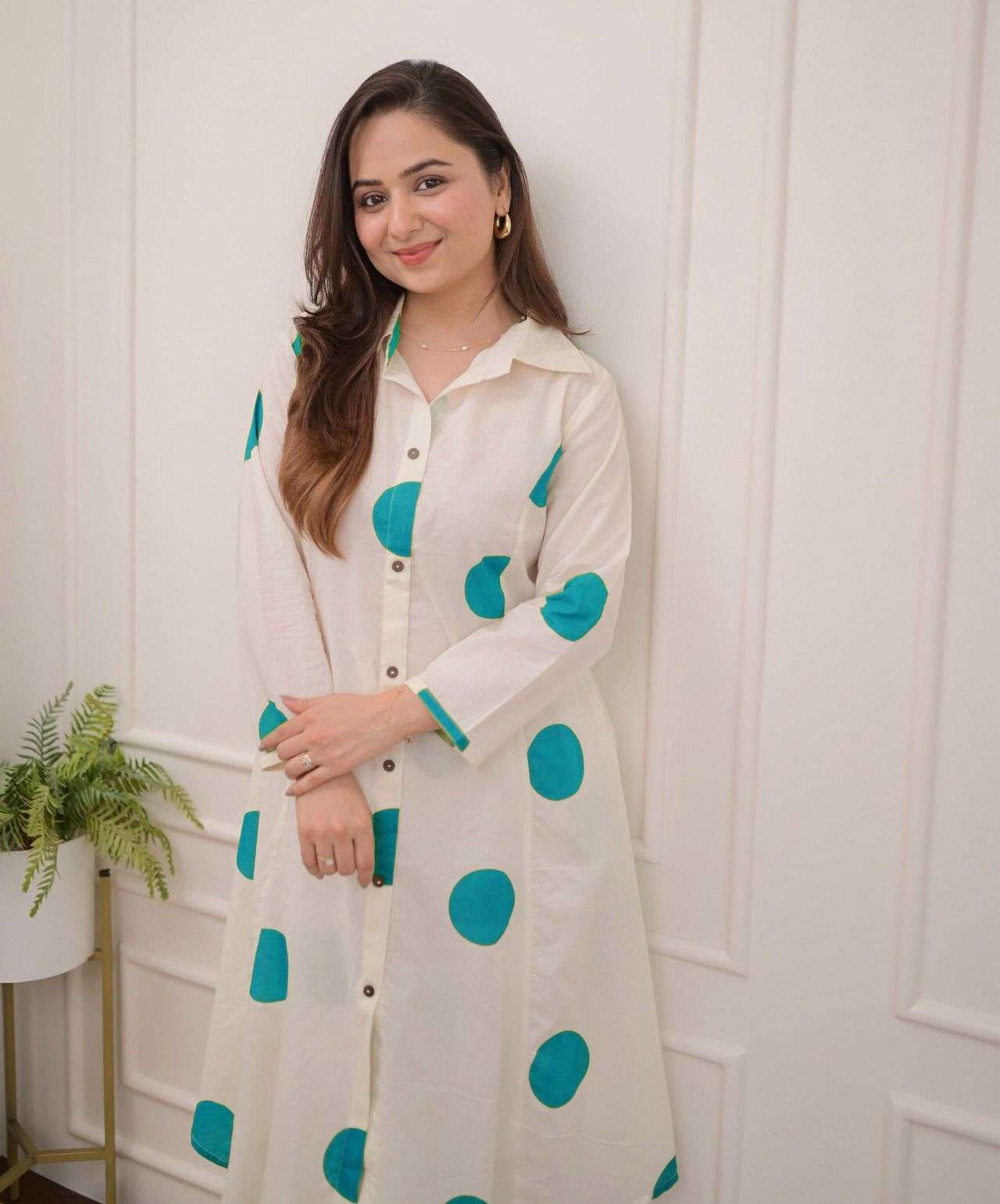 REGULAR WEAR COTTON WITH COLOUR DOTS FANCY CORD SET STYLE KURTI ...