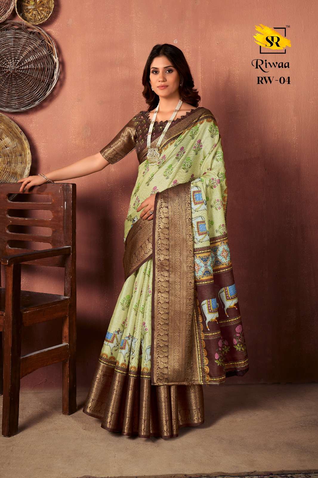 SR SAREES RIWAA KOTA CHECX DIGITAL PRINTED FANCY LOOK SAREE COLLECTION