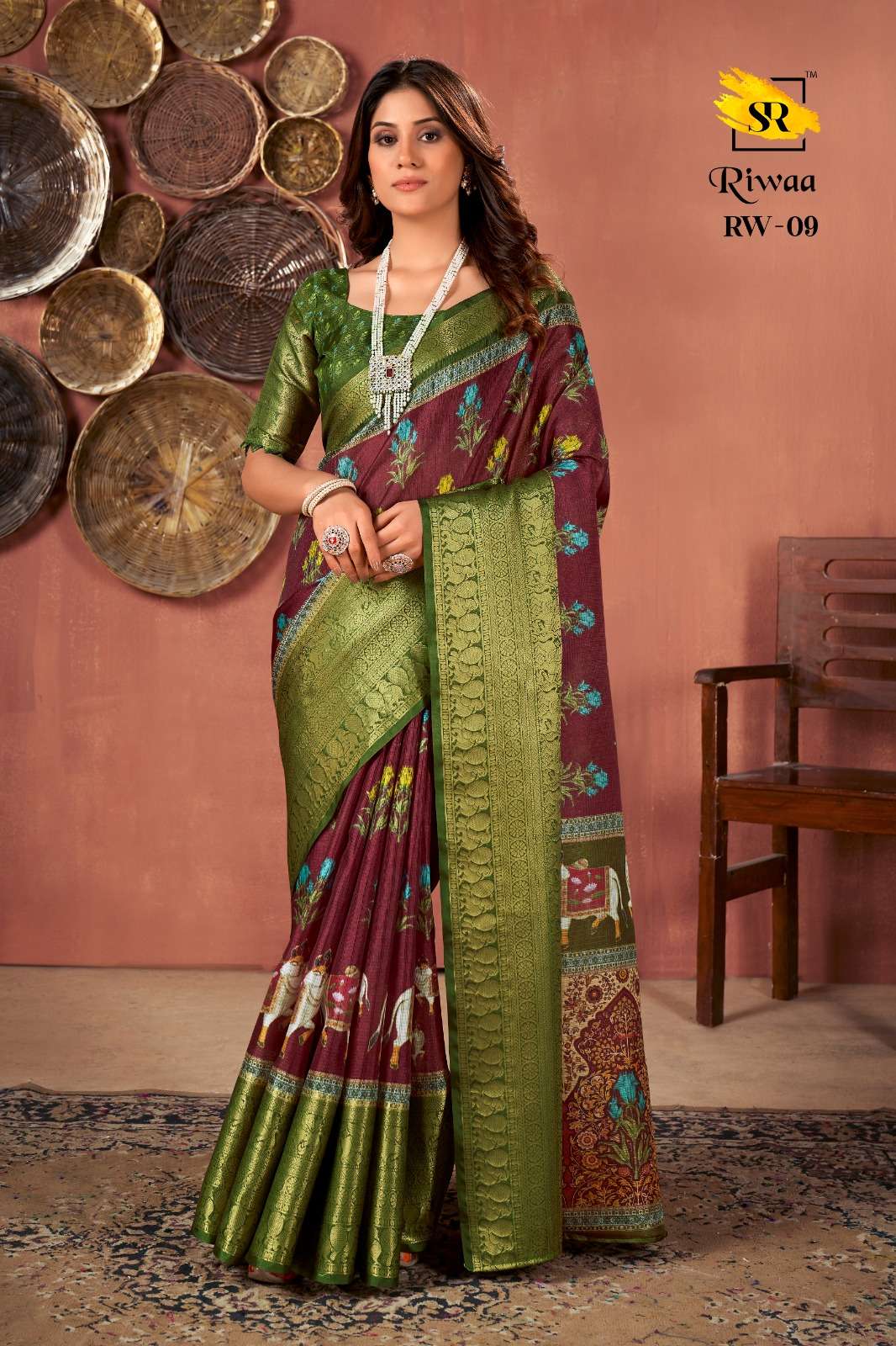 SR SAREES RIWAA KOTA CHECX DIGITAL PRINTED FANCY LOOK SAREE COLLECTION