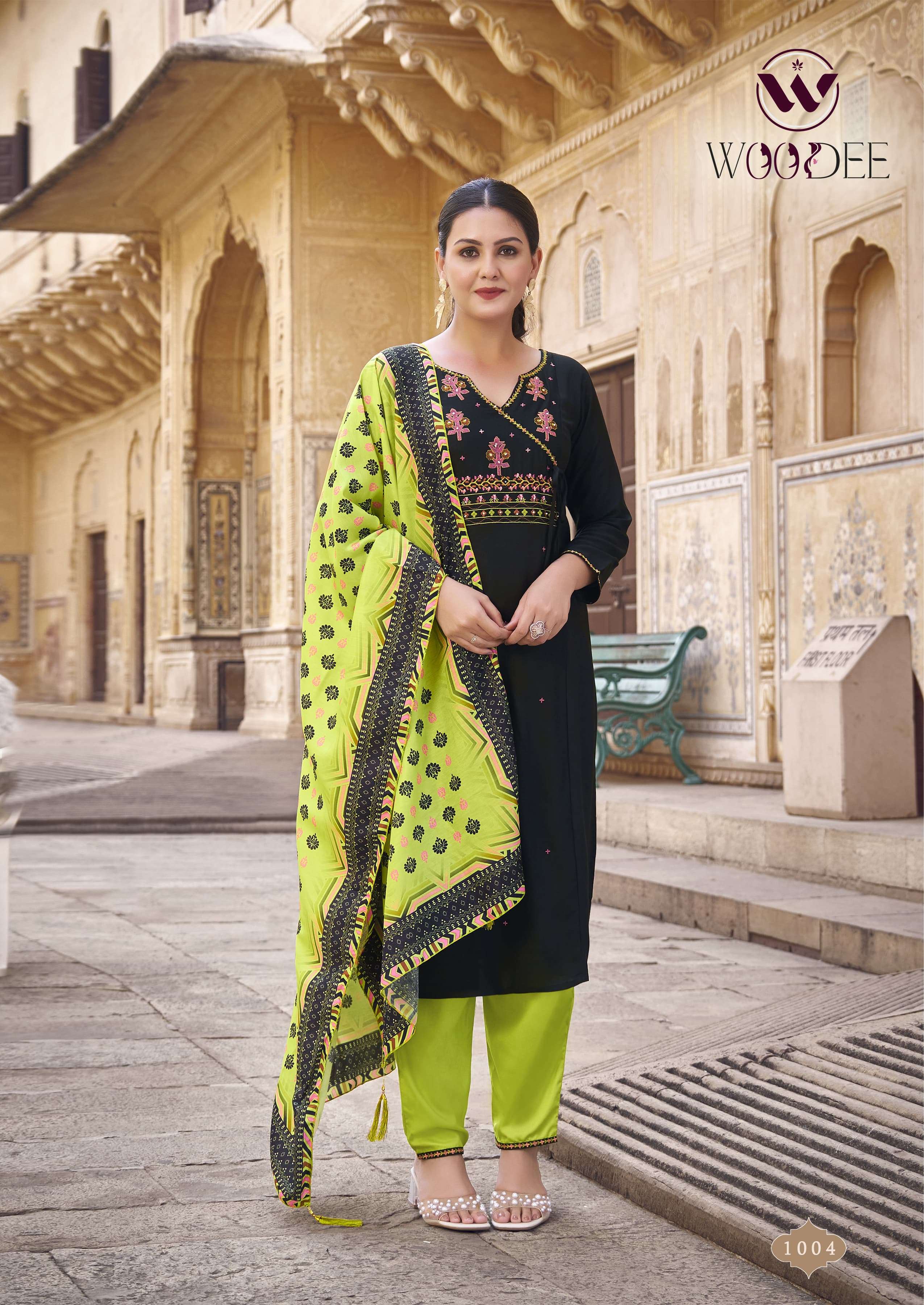 WOODEE GOLDEN PEARL VOL 1 SOFT FABRICS FANCY NECK EMBROIDERY WORK ...