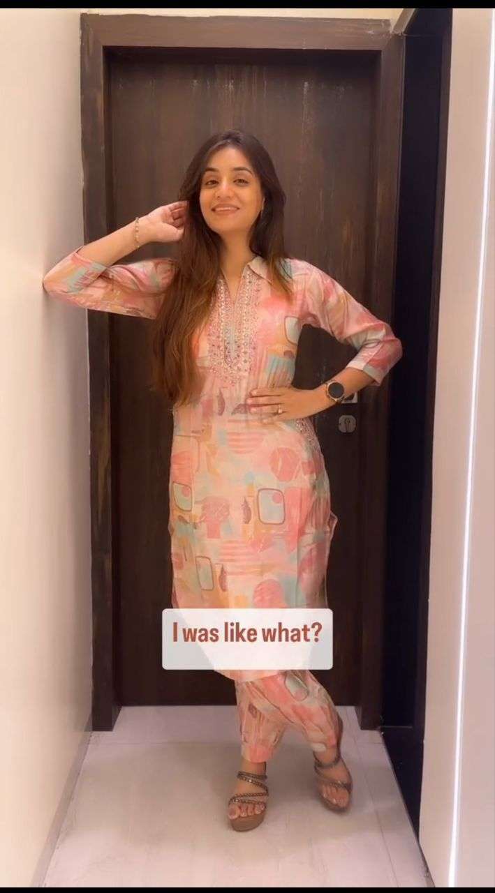 FESTIVAL SPECIAL MUSLIN SILK HAND EMBROIDERY NECK WORK CORD SET ...