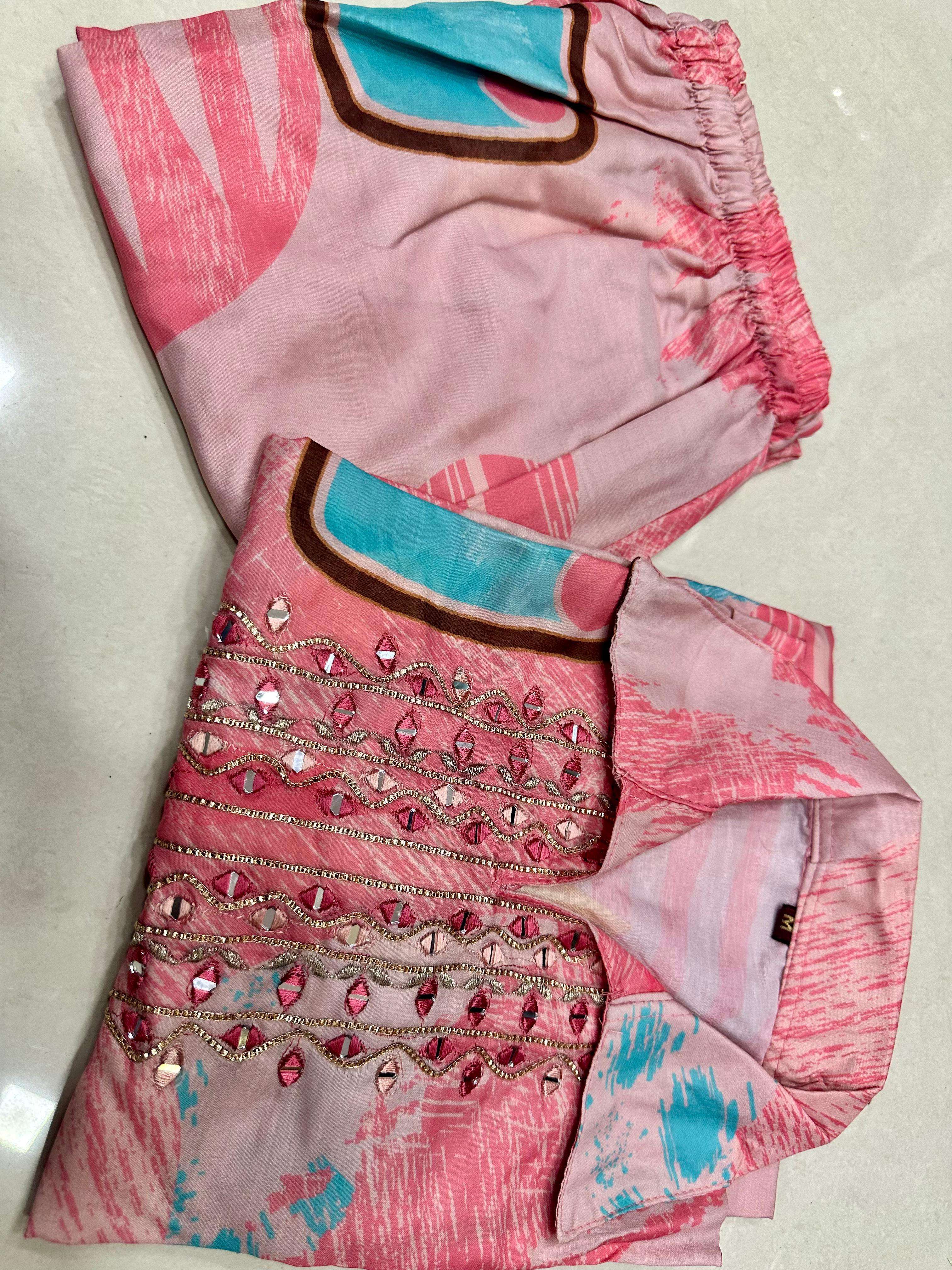 FESTIVAL SPECIAL MUSLIN SILK HAND EMBROIDERY NECK WORK CORD SET ...