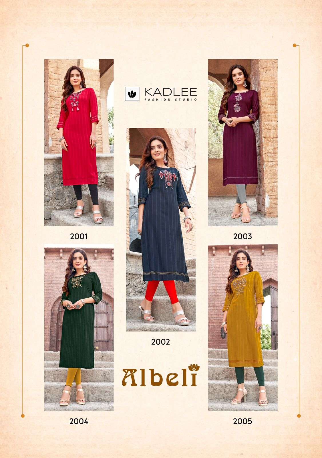 KADLEE ALBELI RAYON FABRICS FANCY KURTI SUPPLIER IN SURAT