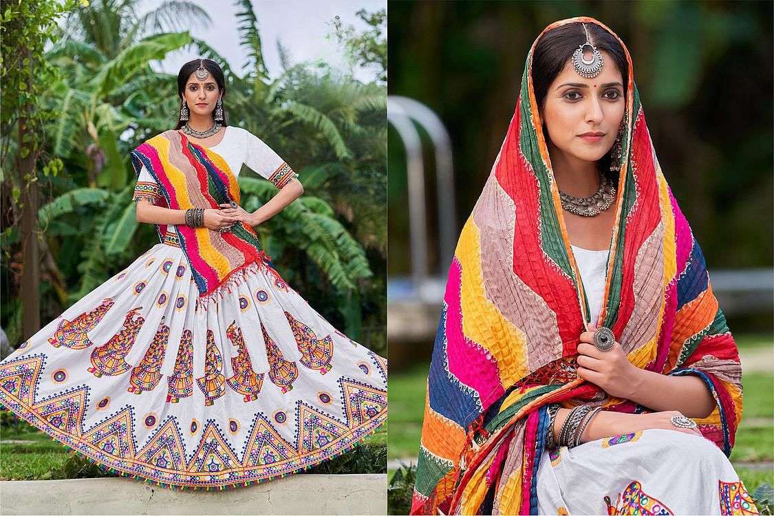 NAVRATRI SPECIAL COTTON WITH KACH BAVALIYA WORK LEHENGA CHOLI SUPPLIER ...