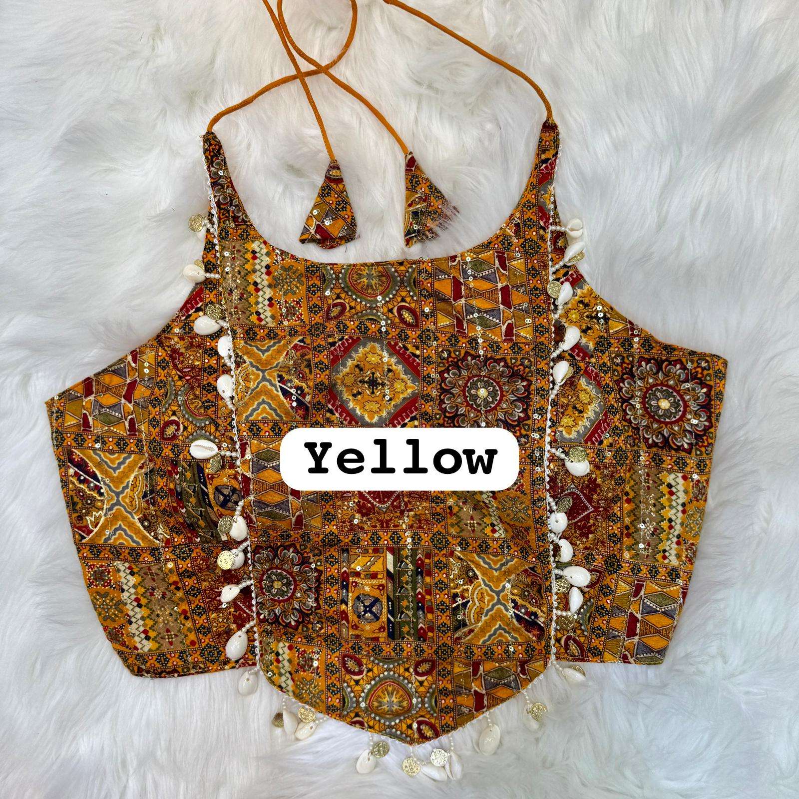 RAYON AJRAKH PRINTED NAVRATRI SPECIAL KODI WORK BLOUSE COLLECTION