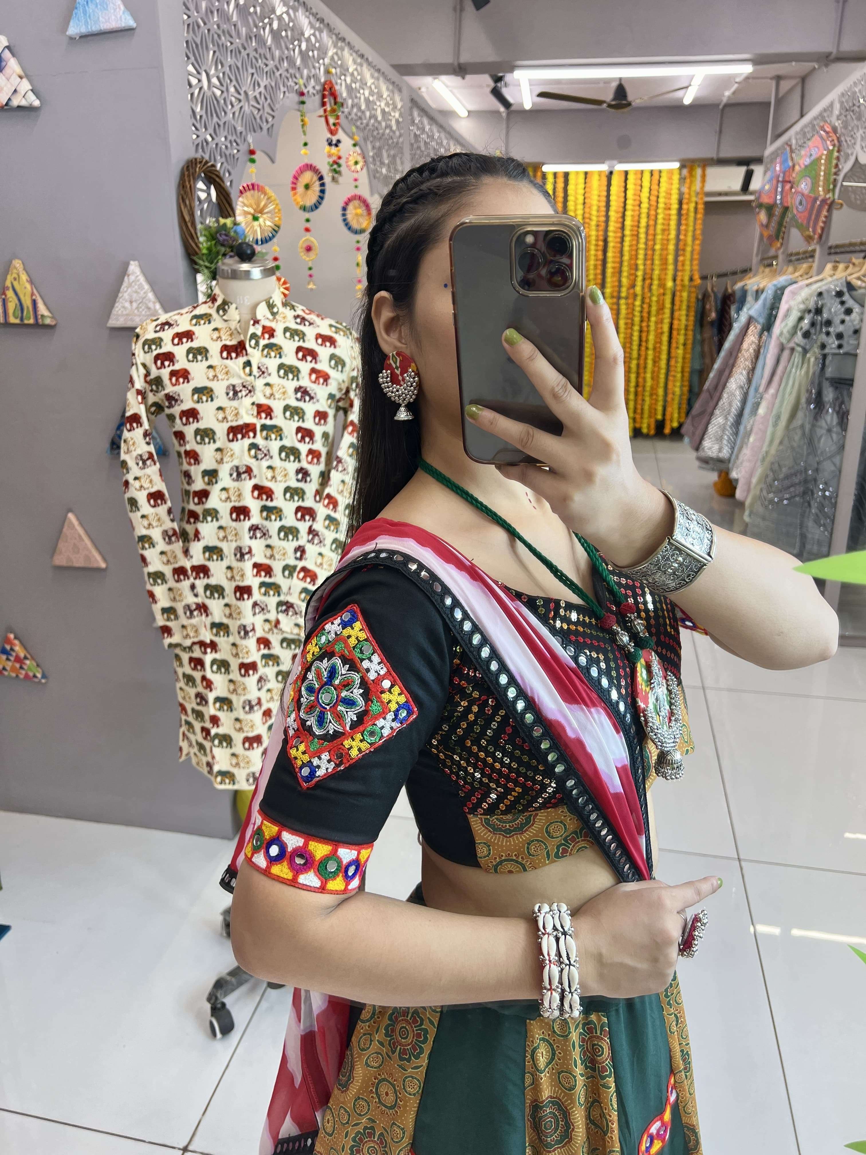 RAYON WITH GAMTHI WORK BORDER GREEN COLOUR LEHNEGA CHOLI BEST WHOLESALE ...