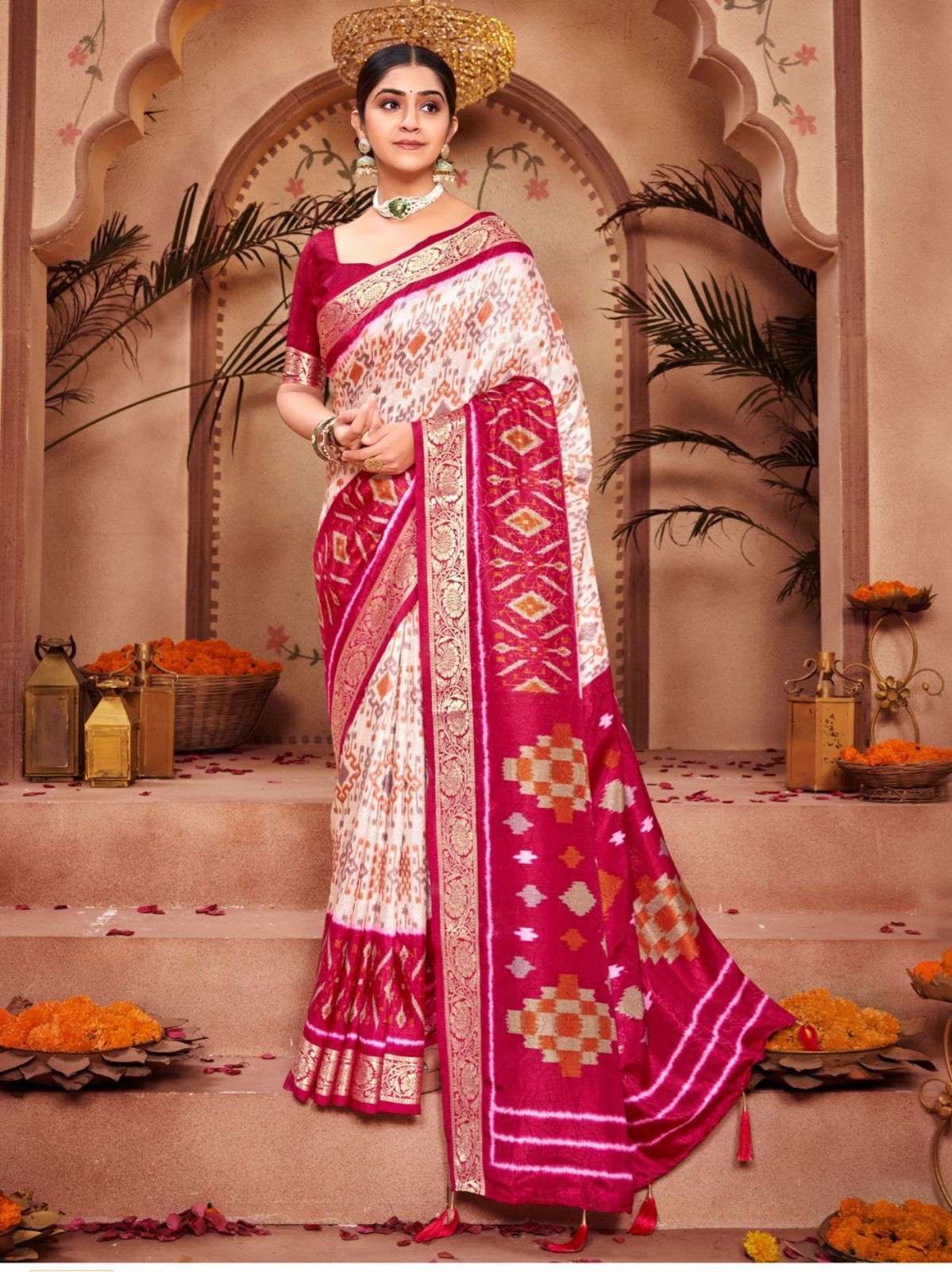 Tussar silk with self jacquard design with wishes card border SAREE ...