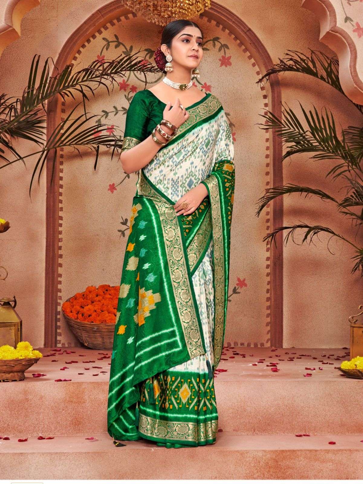 Tussar silk with self jacquard design with wishes card border SAREE ...