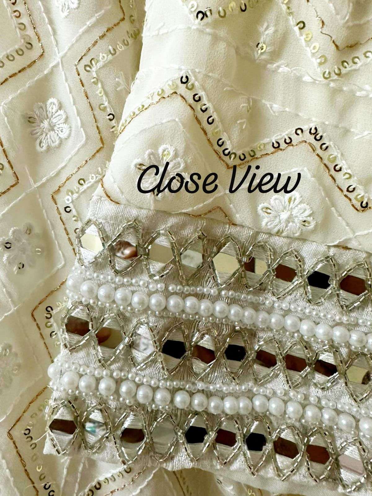 WESTERN LOOK GEORGETTE FABRICS WITH NECK MIRROR WORK DESIGN KURTI ...