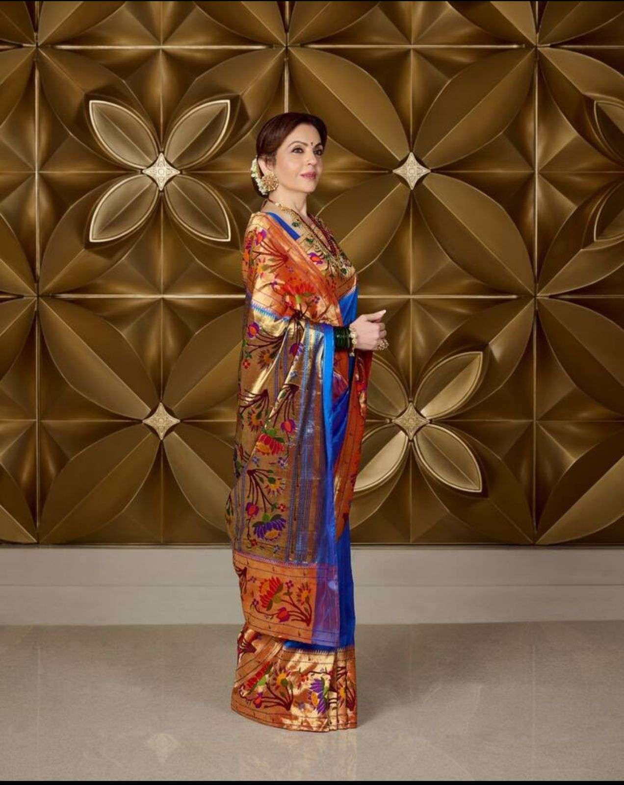 NEETA AMBANI IN BEUTIFUL ROYAL BLUE SHADES PAITHANI SAREE SUPPLIER IN SURAT