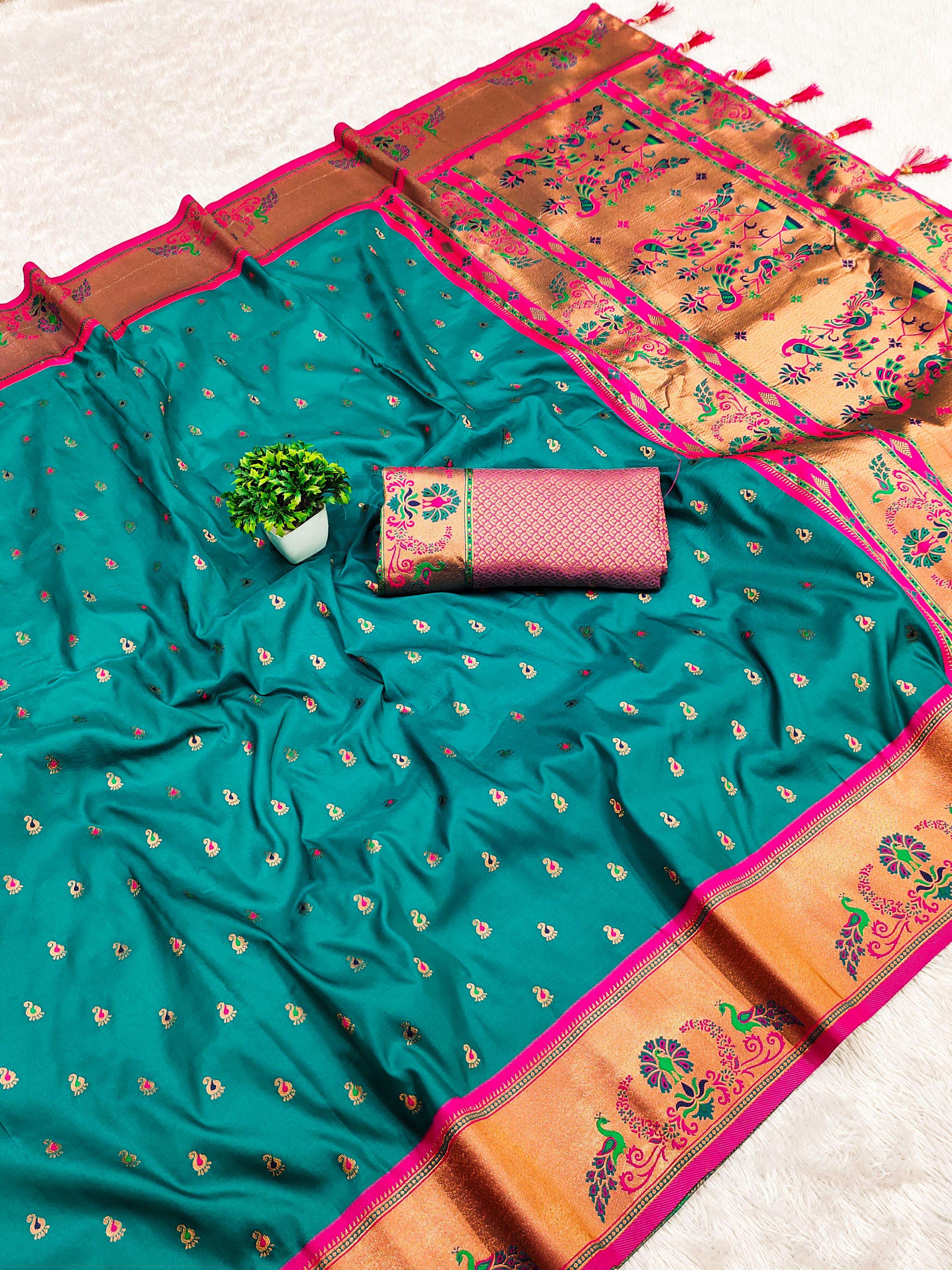 ROYAL LOOK PAITHANI DESIGN PURE SILK SAREE SUPPLIER IN SURAT