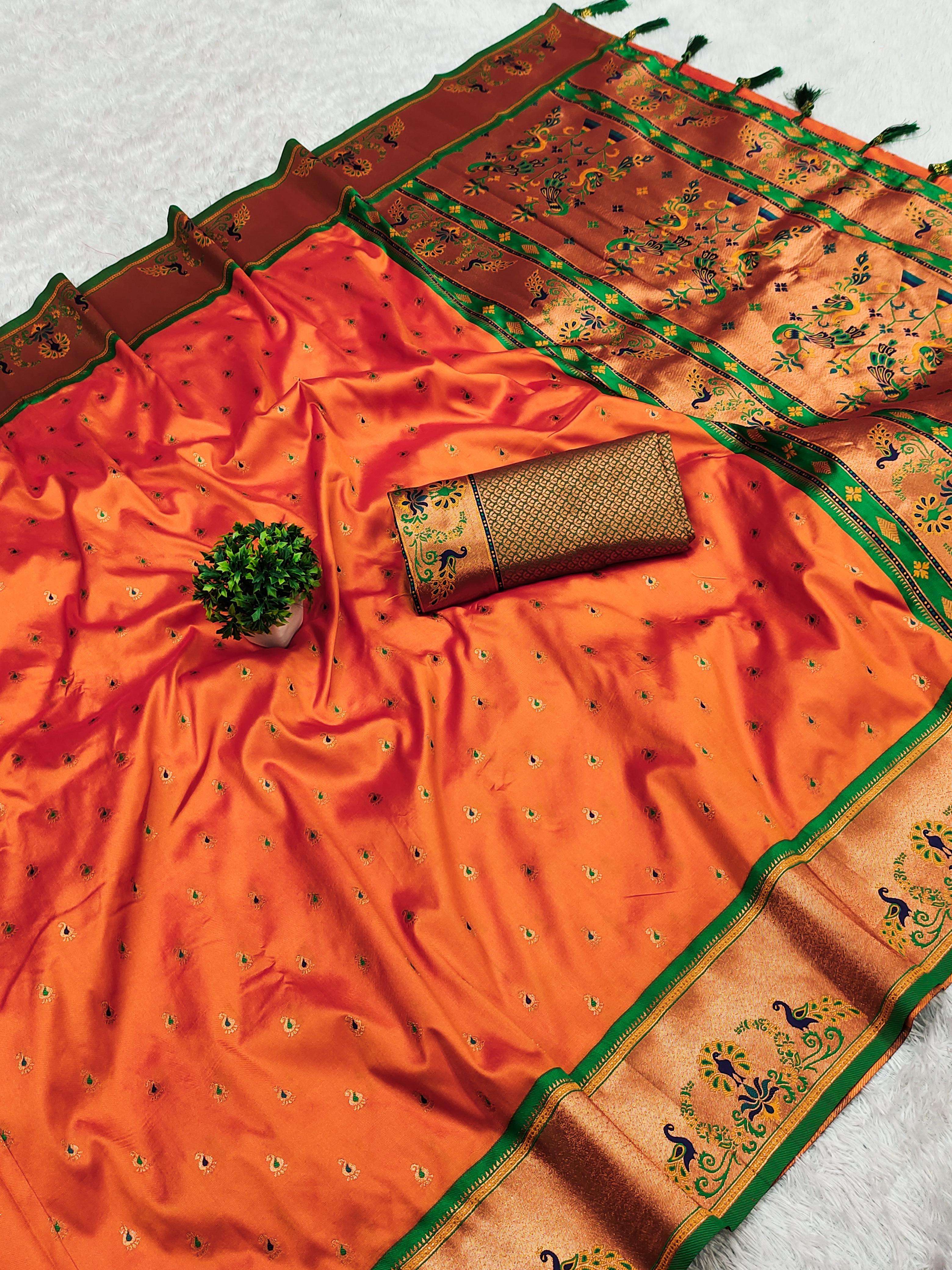 ROYAL LOOK PAITHANI DESIGN PURE SILK SAREE SUPPLIER IN SURAT