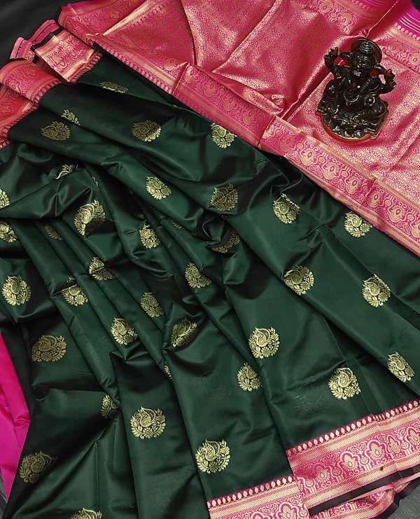 TRADITIONAL RICH LOOK LICHI SILK WEAVING DESIGN SAREE DEALER IN SURAT ...