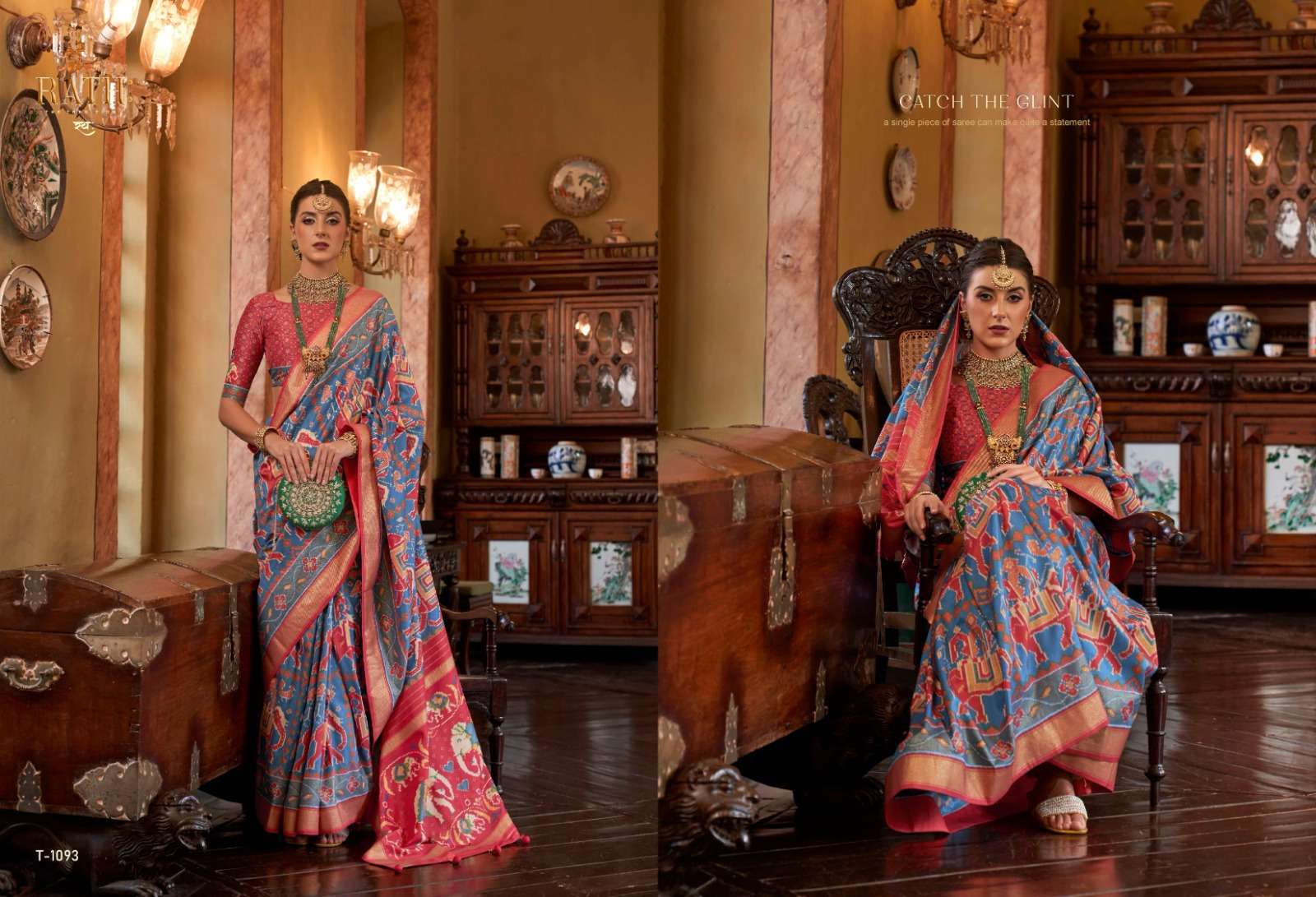 RATH RANG MAHAL TUSSER SILK DIGITAL PRINTED PARTY WEAR SAREE SUPPLIER ...