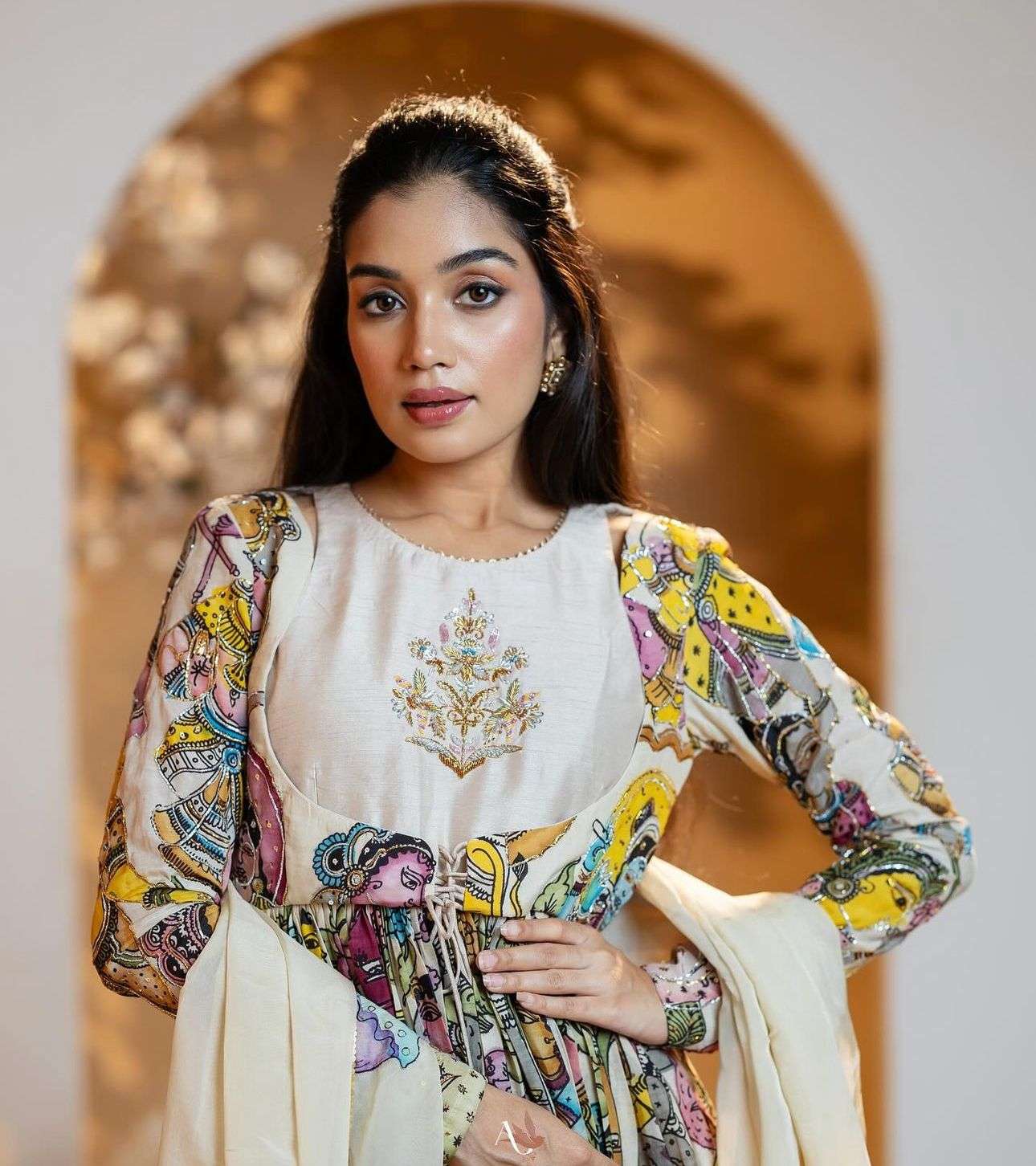 Function Special Kalamkari Printed Crepe Fabrics Fancy Long SUits ...