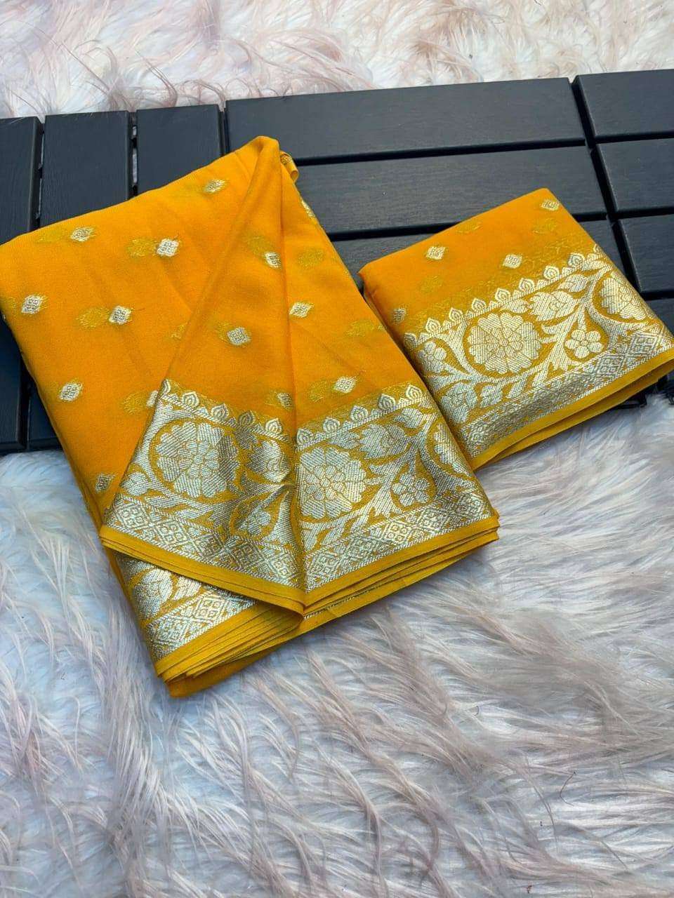 Georgette with Weaving Butti Design Saree Supplier in Surat