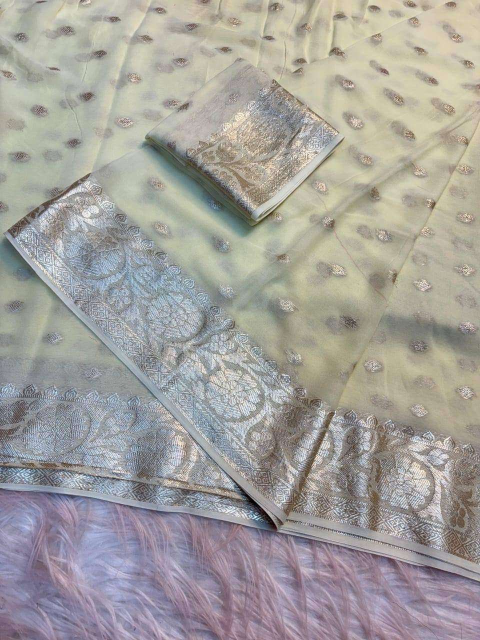 Georgette with Weaving Butti Design Saree Supplier in Surat