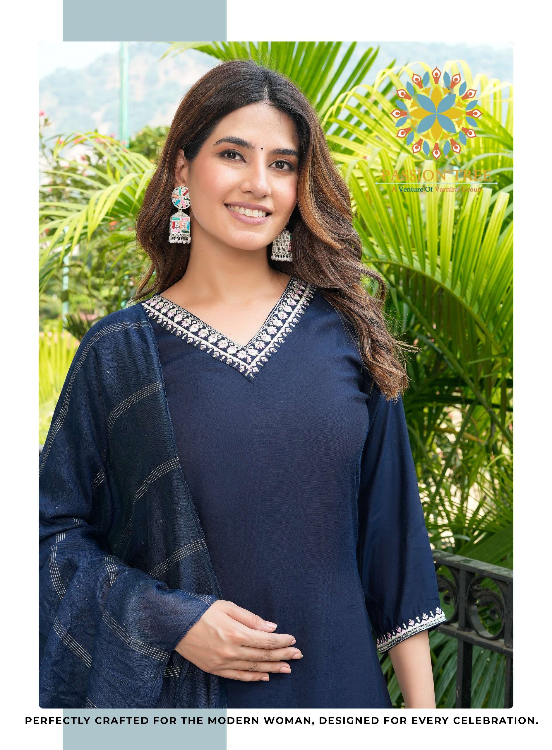 PASSION TREE MAYRA VOL 1 ROMAN SILK FANCY WORK SUIT DEALEAR IN SURAT