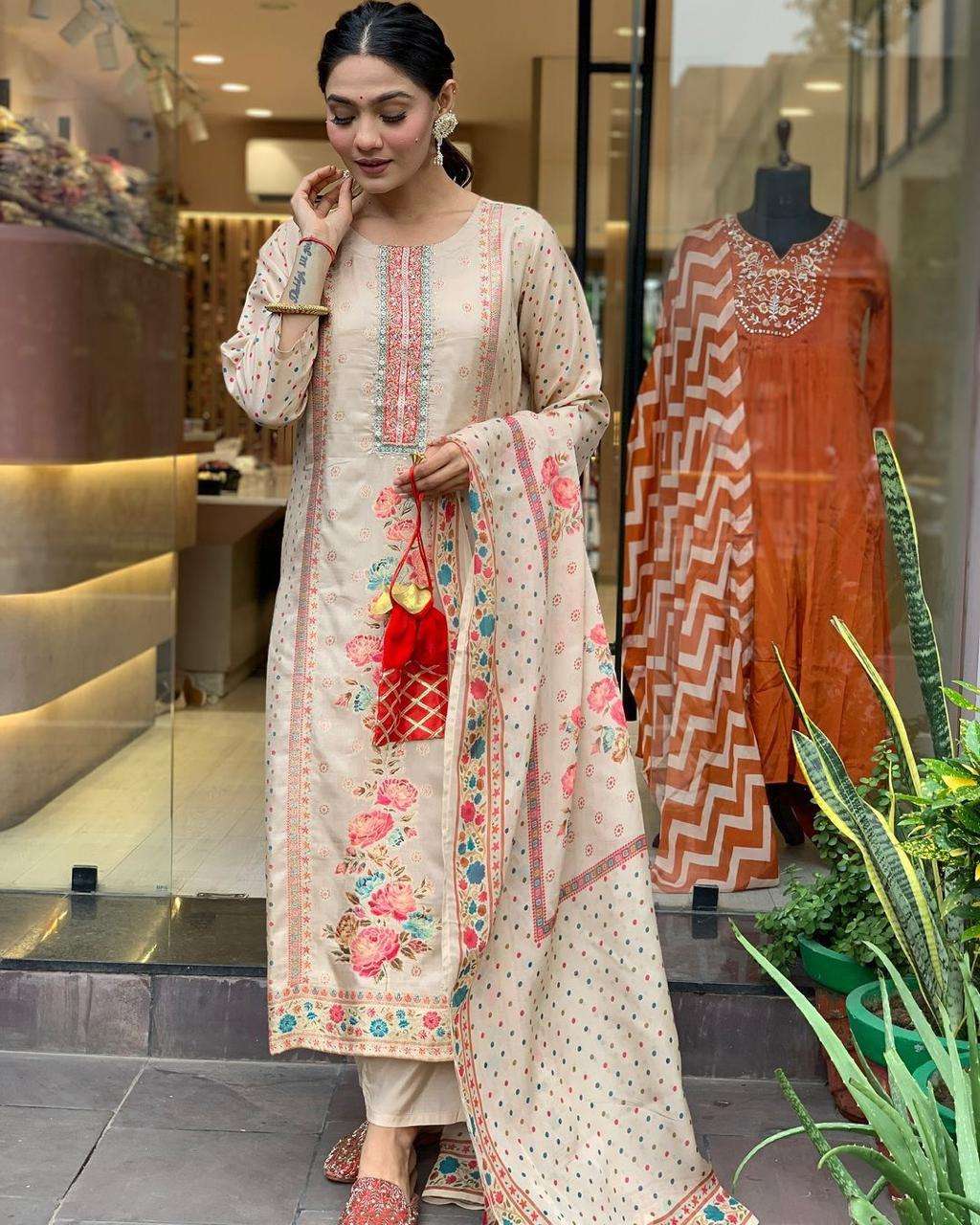 LADY DIWALI 2025 MULTICOLOUR MODAL SATIN SUIT SUPPLIER IN SURAT