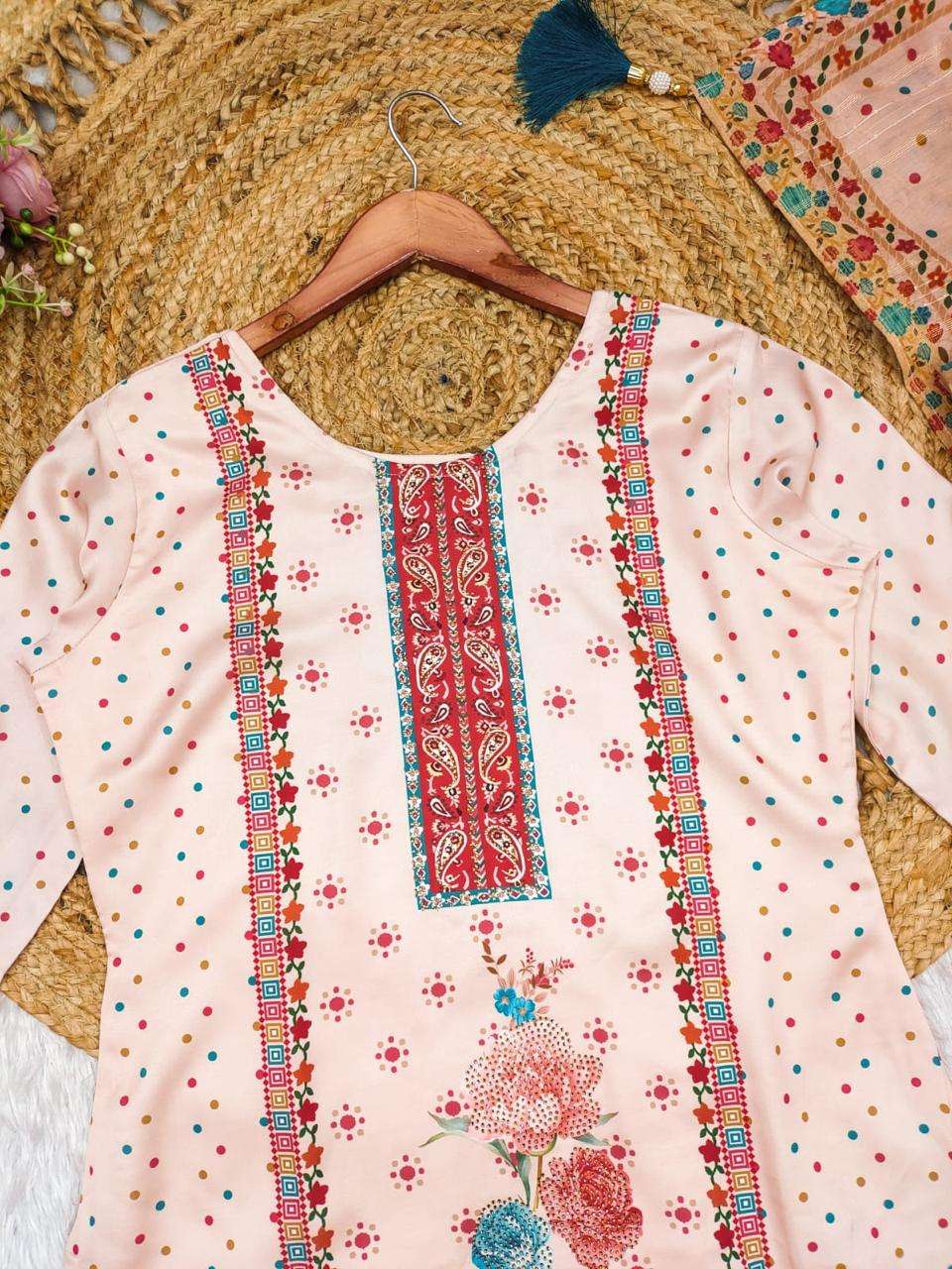 LADY DIWALI 2025 MULTICOLOUR MODAL SATIN SUIT SUPPLIER IN SURAT