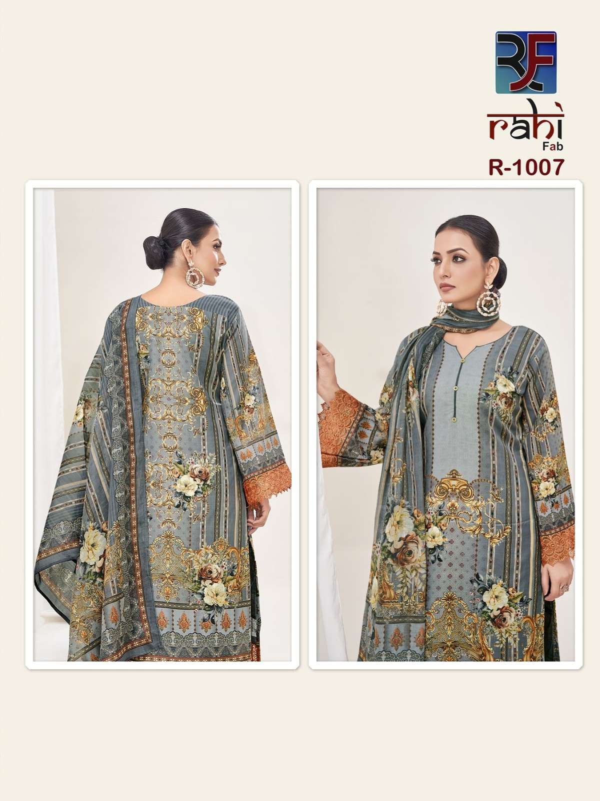 RAHI RAHABA VOL-1 PAKISTANI GIZA LAWN DIGITAL SUIT MATERIAL DEALER IN SURAT