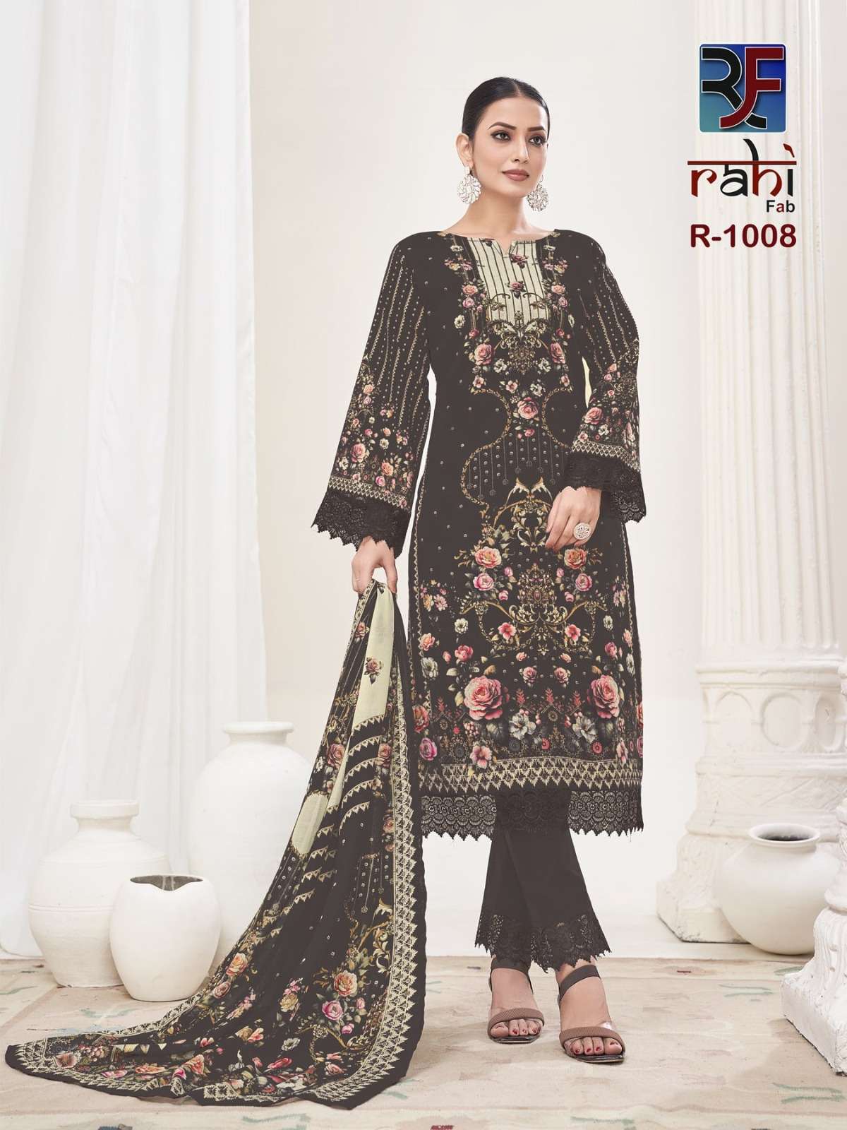RAHI RAHABA VOL-1 PAKISTANI GIZA LAWN DIGITAL SUIT MATERIAL DEALER IN SURAT