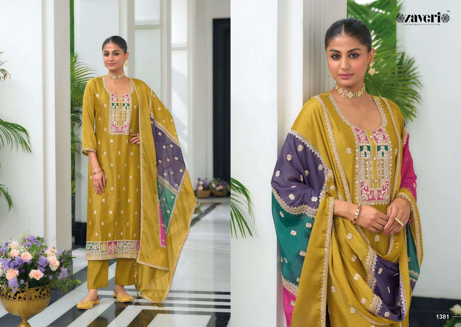 ZAVERI TWISHA VOL-3 HEAVY CHINON EMBROIDERY PARTY WEAR SUIT DEALER IN SURAT