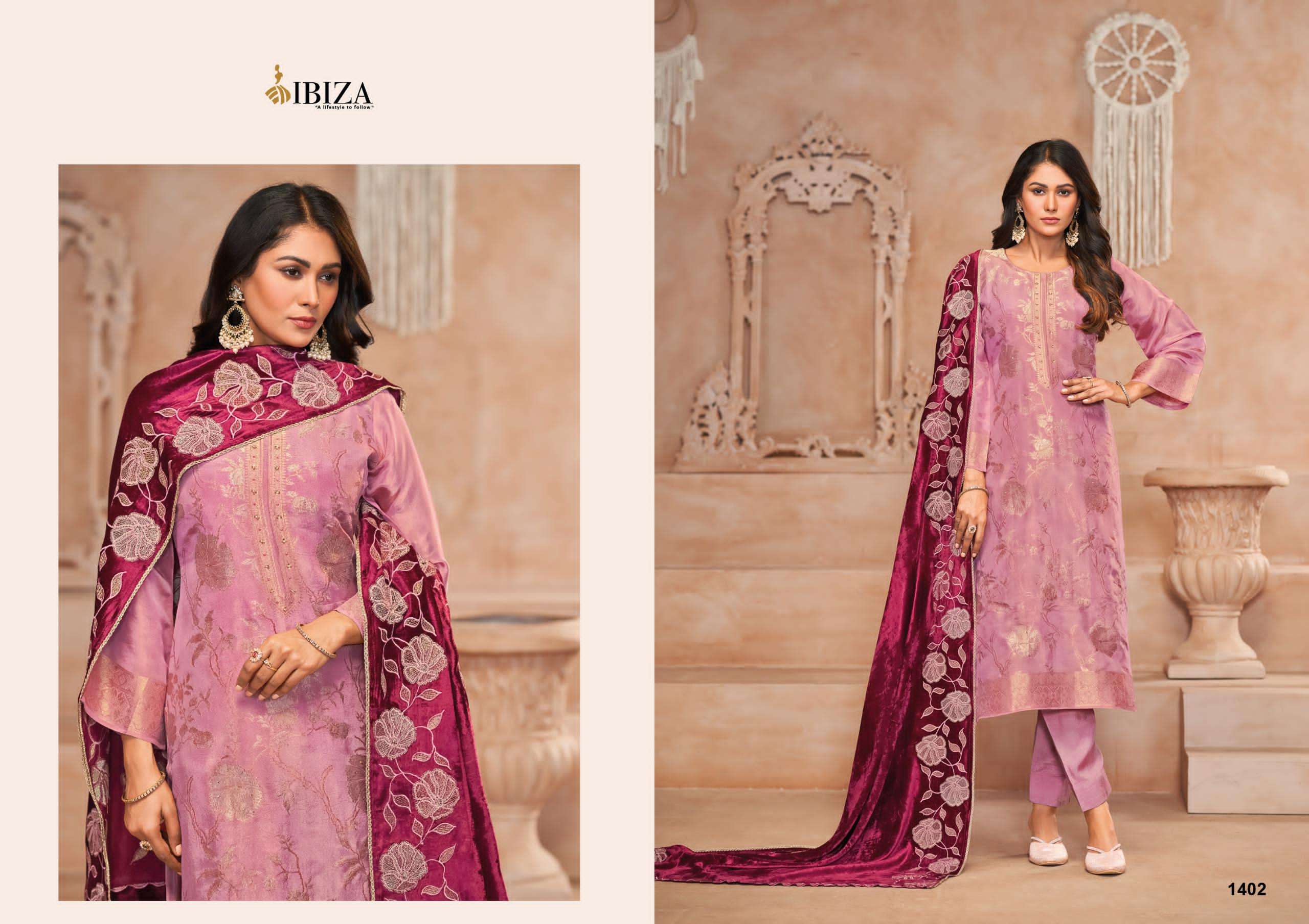 IBIZA SADGI VOL 2 PURE SILK VELVET WEDDING WEAR LADIES 3 PCS SUIT DEALER