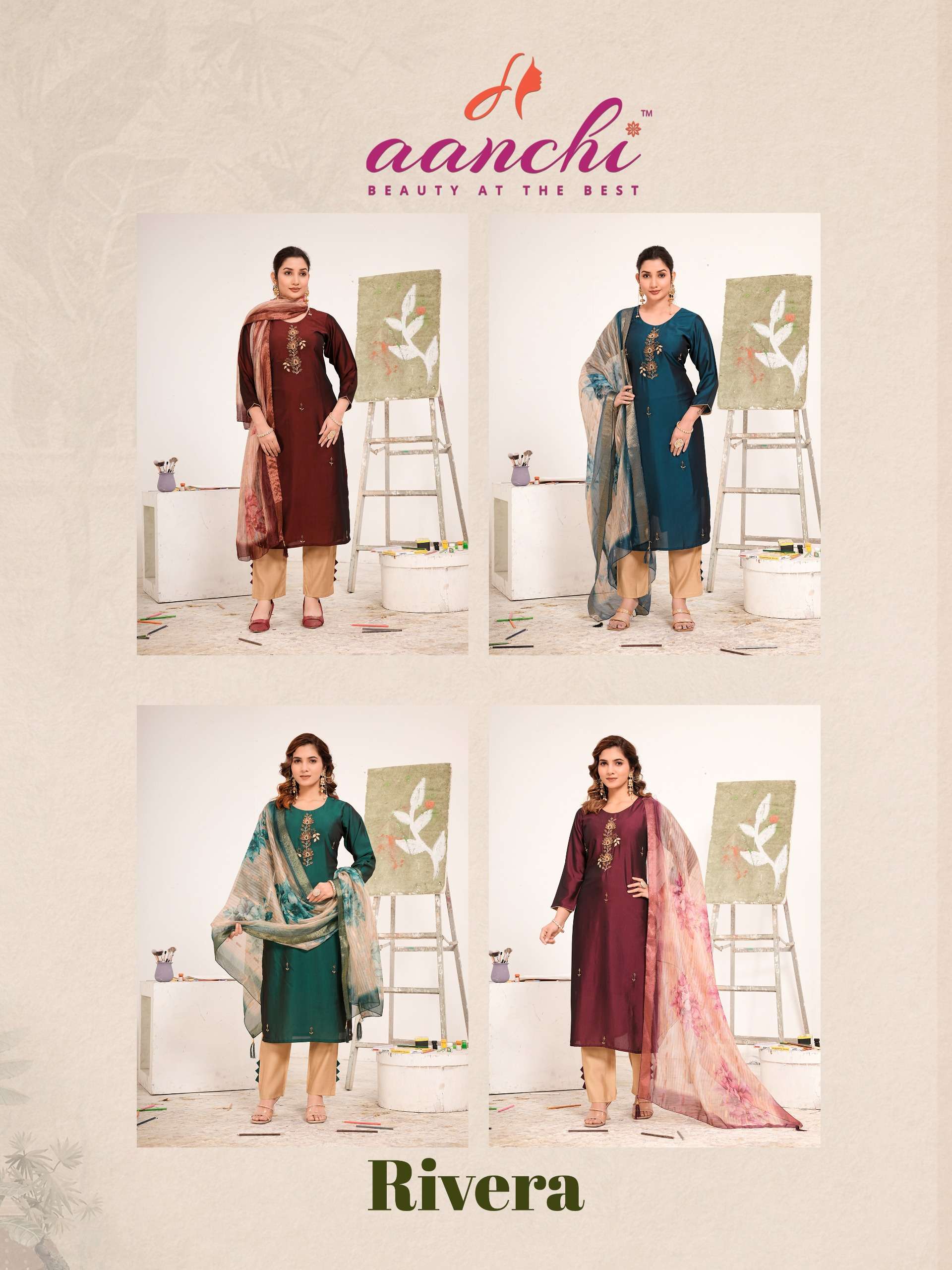 AANCHI RIVERA READYMADE 3 PIECE WOMEN SUIT FESTIVAL WEAR ONLINE