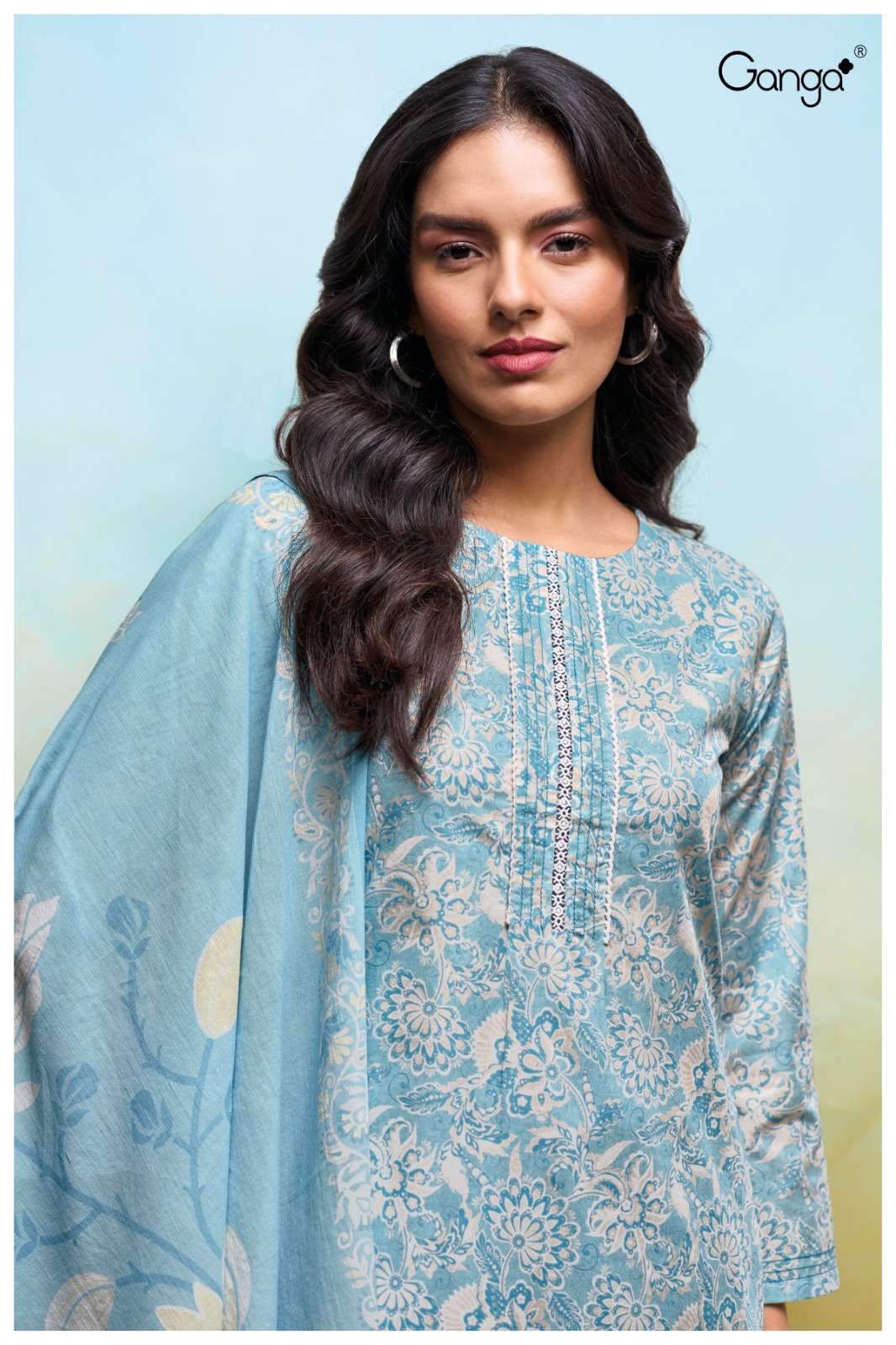 GANGA ANVEE 3630 COTTON PRINTED WITH EMBROIDERY SALWAR SUIT DEALER