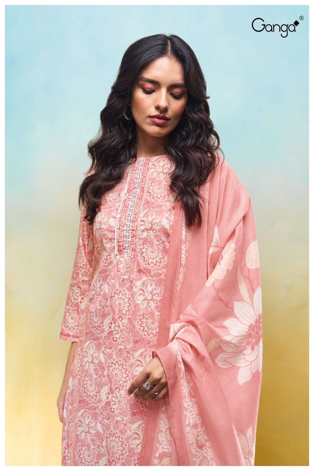 GANGA ANVEE 3630 COTTON PRINTED WITH EMBROIDERY SALWAR SUIT DEALER