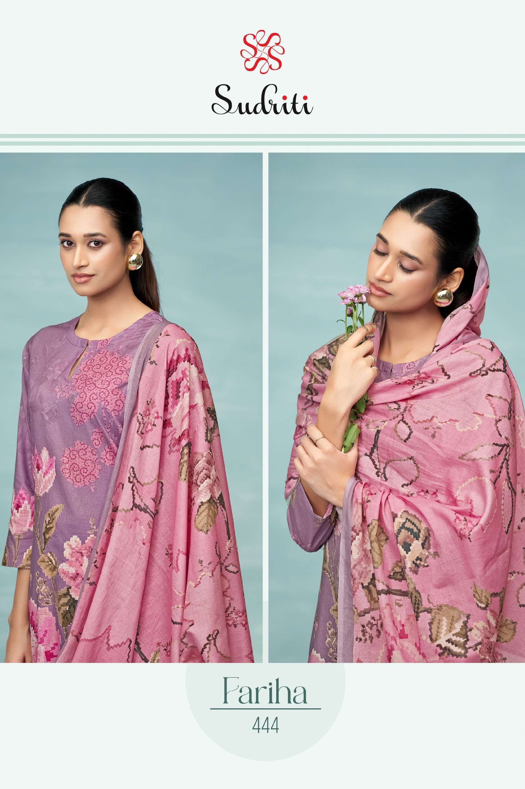 SUDRITI FARIHA PURE COTTON LAWN FLOWER PRINT SUIT WHOLESALE BRAND