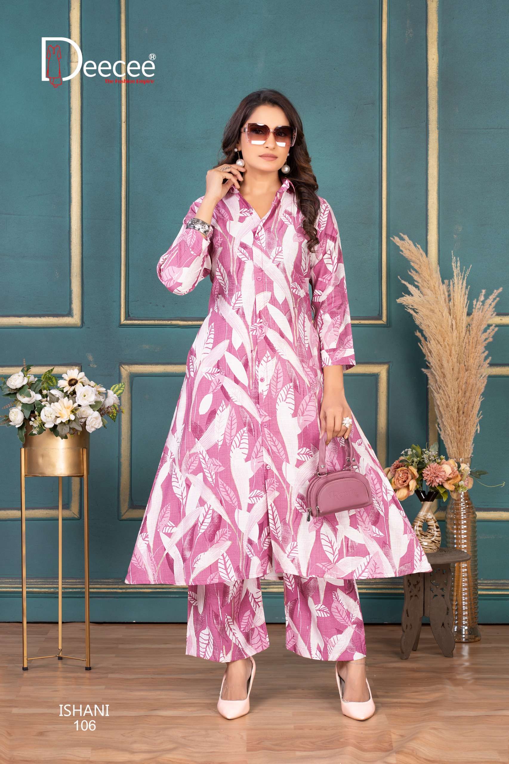 DEECEE ISHANI VATICAN PRINT CORD SET WITH COLLAR STYLE WESTERN CLOTHING ...