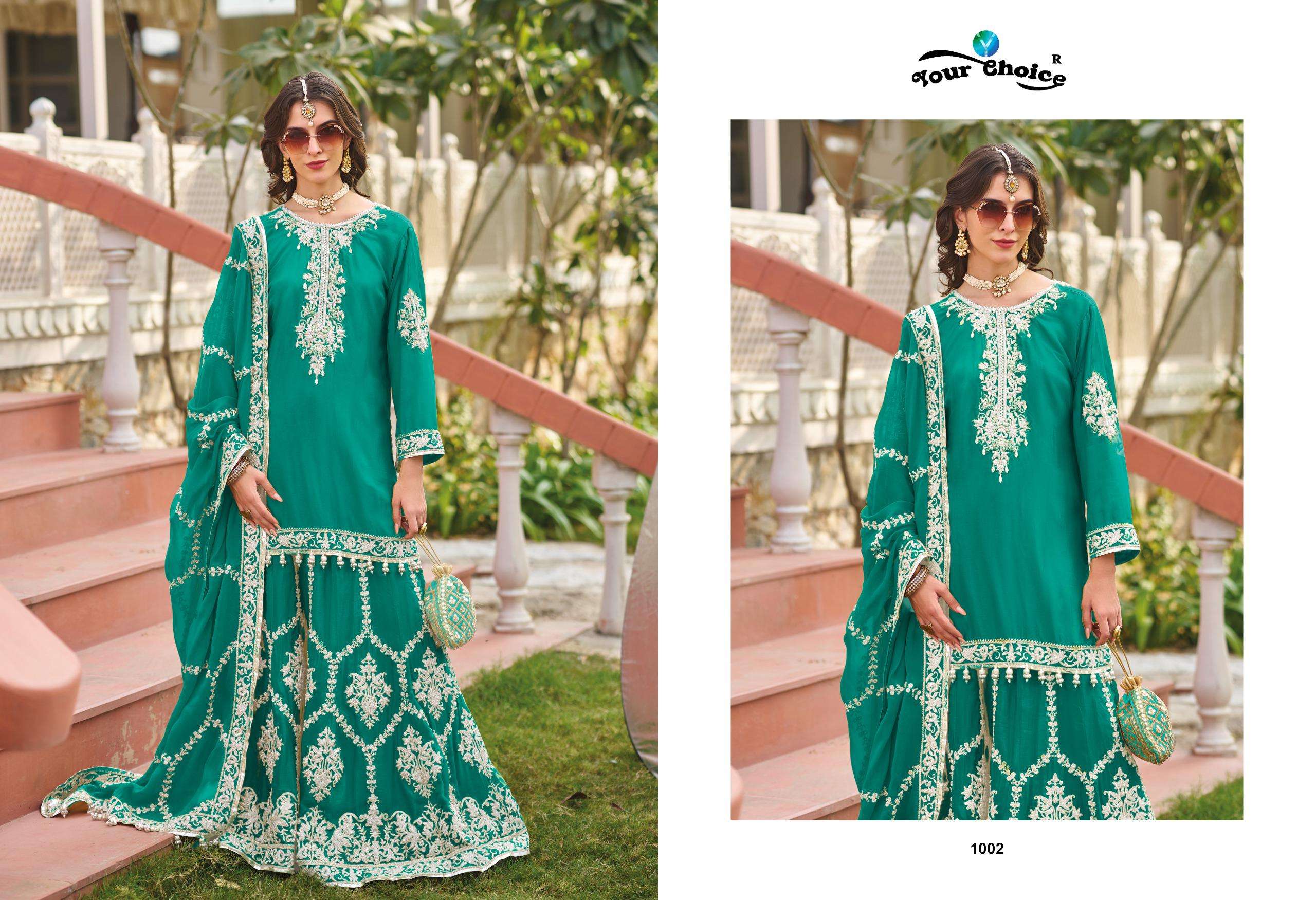 YOUR CHOICE SHAHIBA WEDDING & FESTIVAL STYLE HEAVY CHINON WORK PALAZZO ...