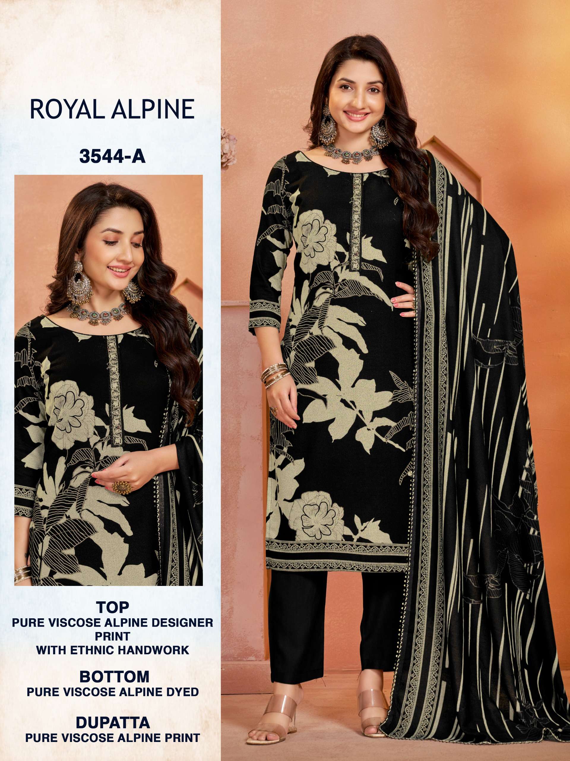 BIPSON PRINTS ROYAL ALPINE 3544 BRAND DRESS ALPINE DESIGNER PRINT ...