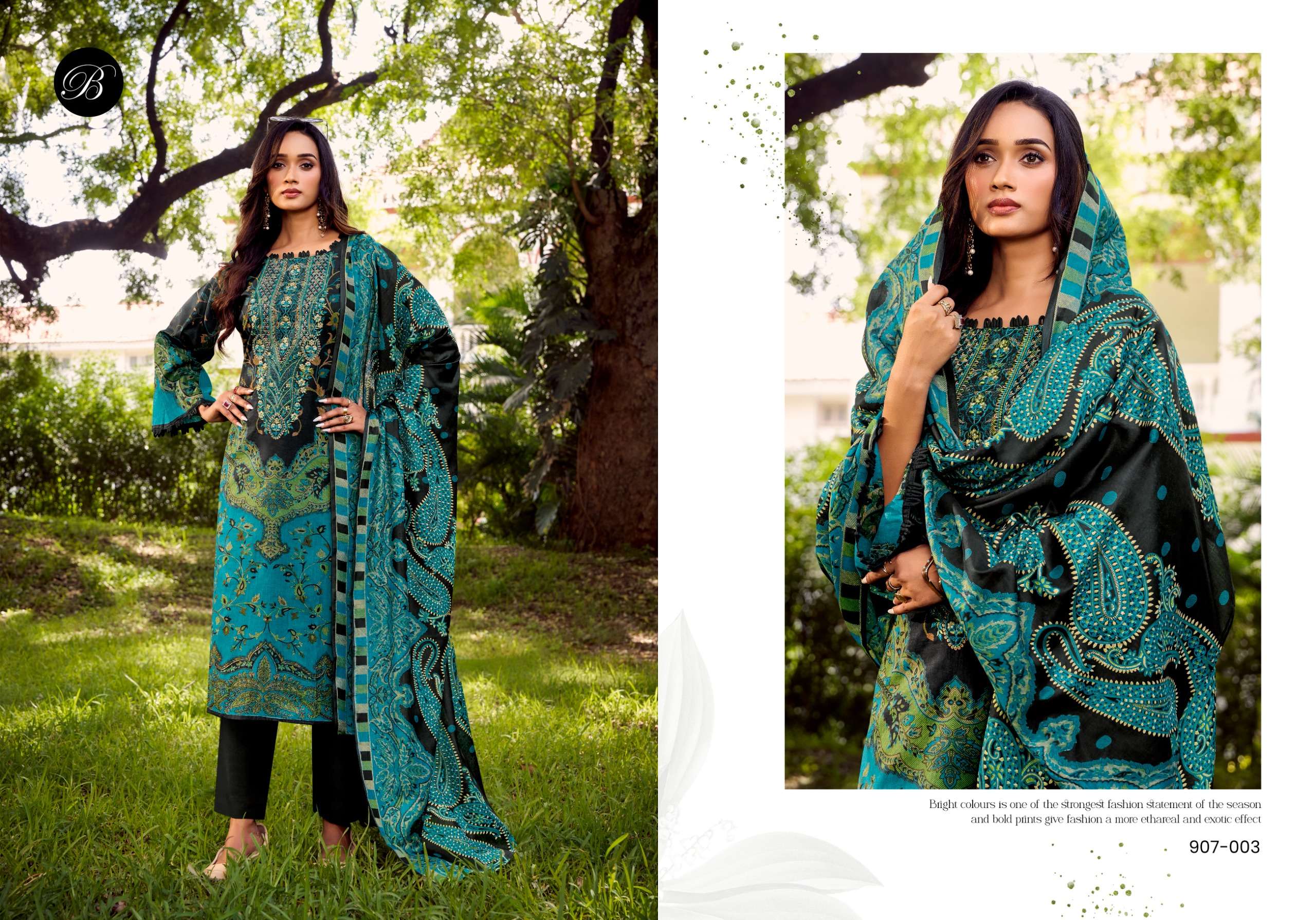 BELLIZA DESIGNER STUDIO NAIRA VOL 120 PURE COTTON DIGITAL FLOWER PRINT ...